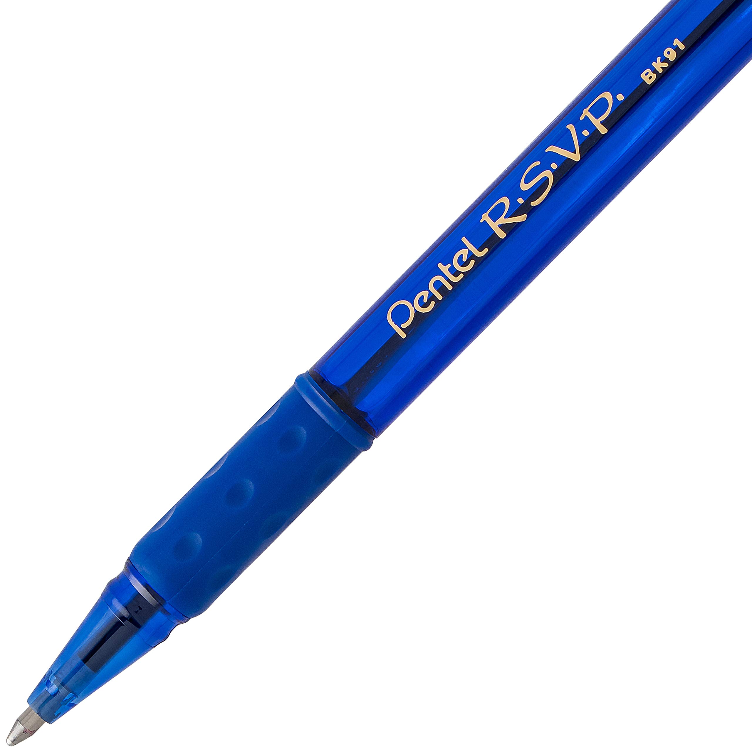Pentel® R.S.V.P.® Ballpoint Pens, Medium Point, 1.0 mm, Clear Barrel, Assorted Ink Colors, Pack Of 8