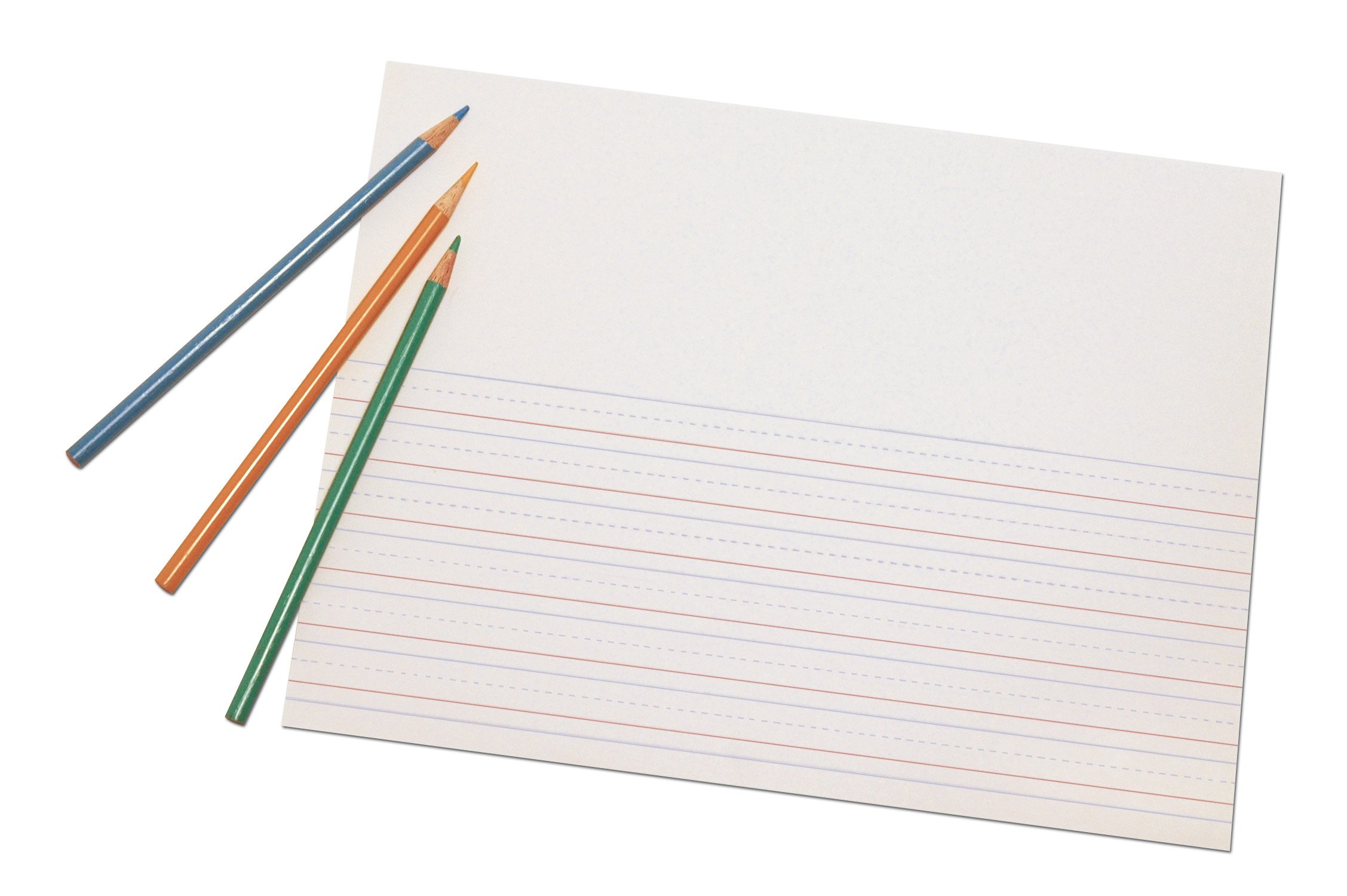 Pacon Handwriting Paper, D'Nealian Grades 1-3 / Zaner-Bloser Grade 2, 1/2" x 1/4" x 1/4" Ruled & 4-1/4" Picture Story Space 12" x 9", Ruled Long, 40 Sheets