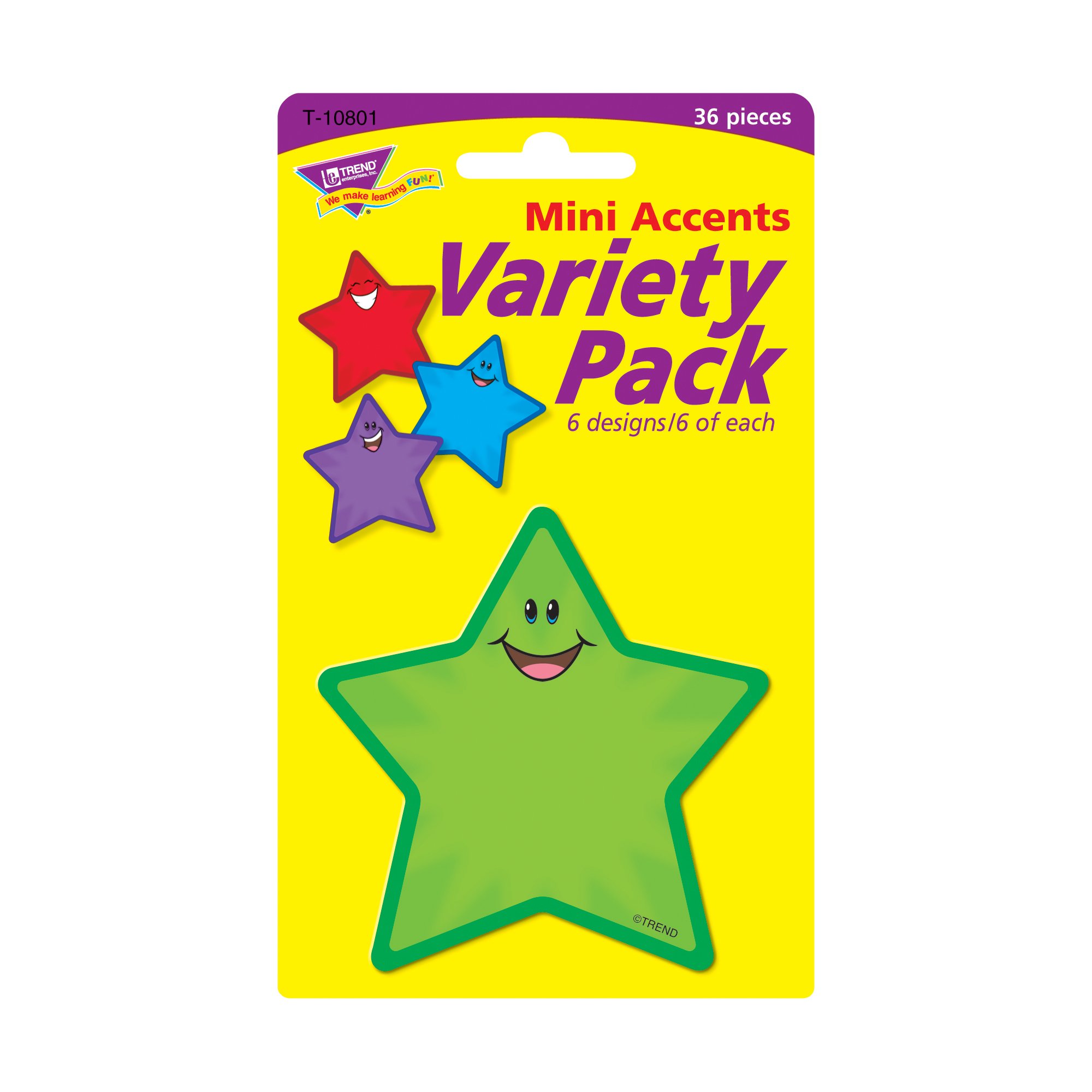 Trend Mini Stars Accents Variety Pack Shape, Multicolor 36 per