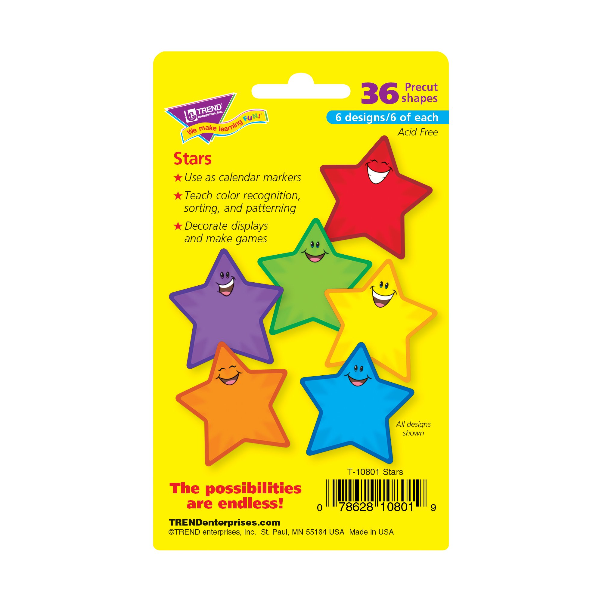 Trend Mini Stars Accents Variety Pack Shape, Multicolor 36 per