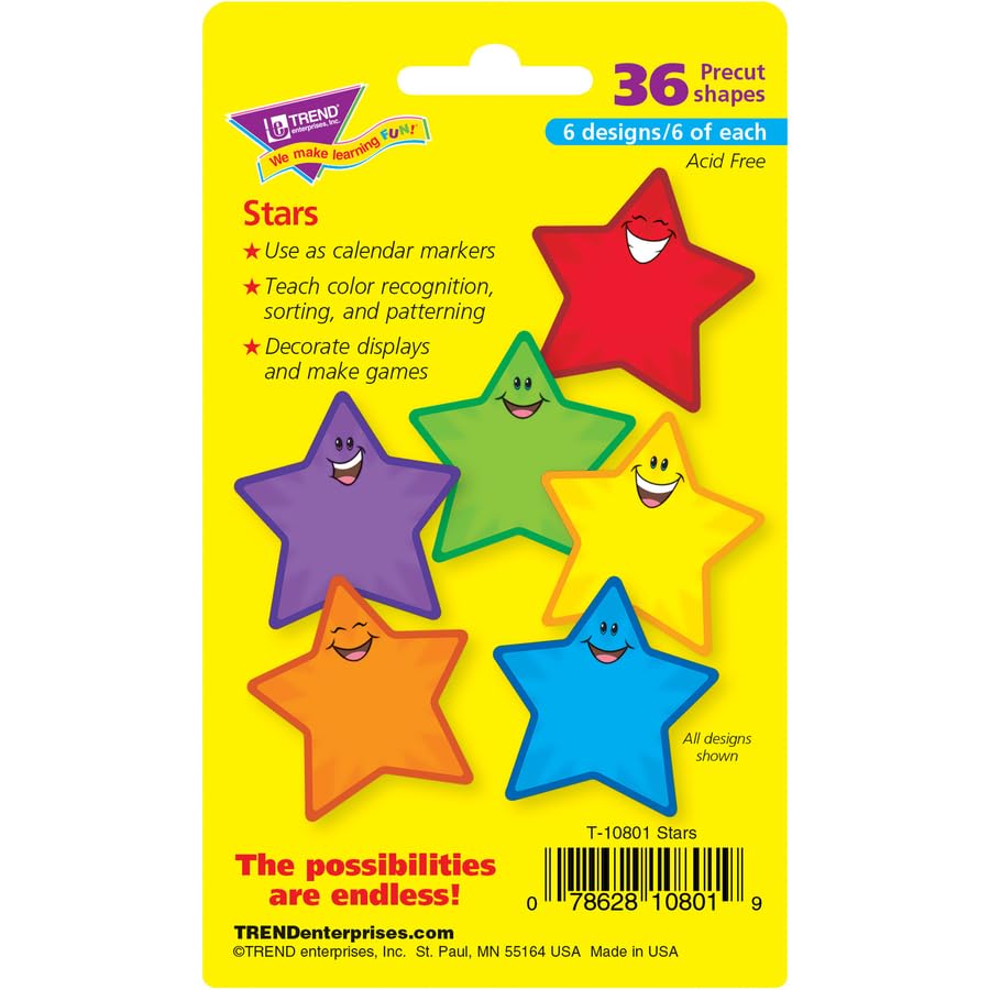 Trend Mini Stars Accents Variety Pack Shape, Multicolor 36 per