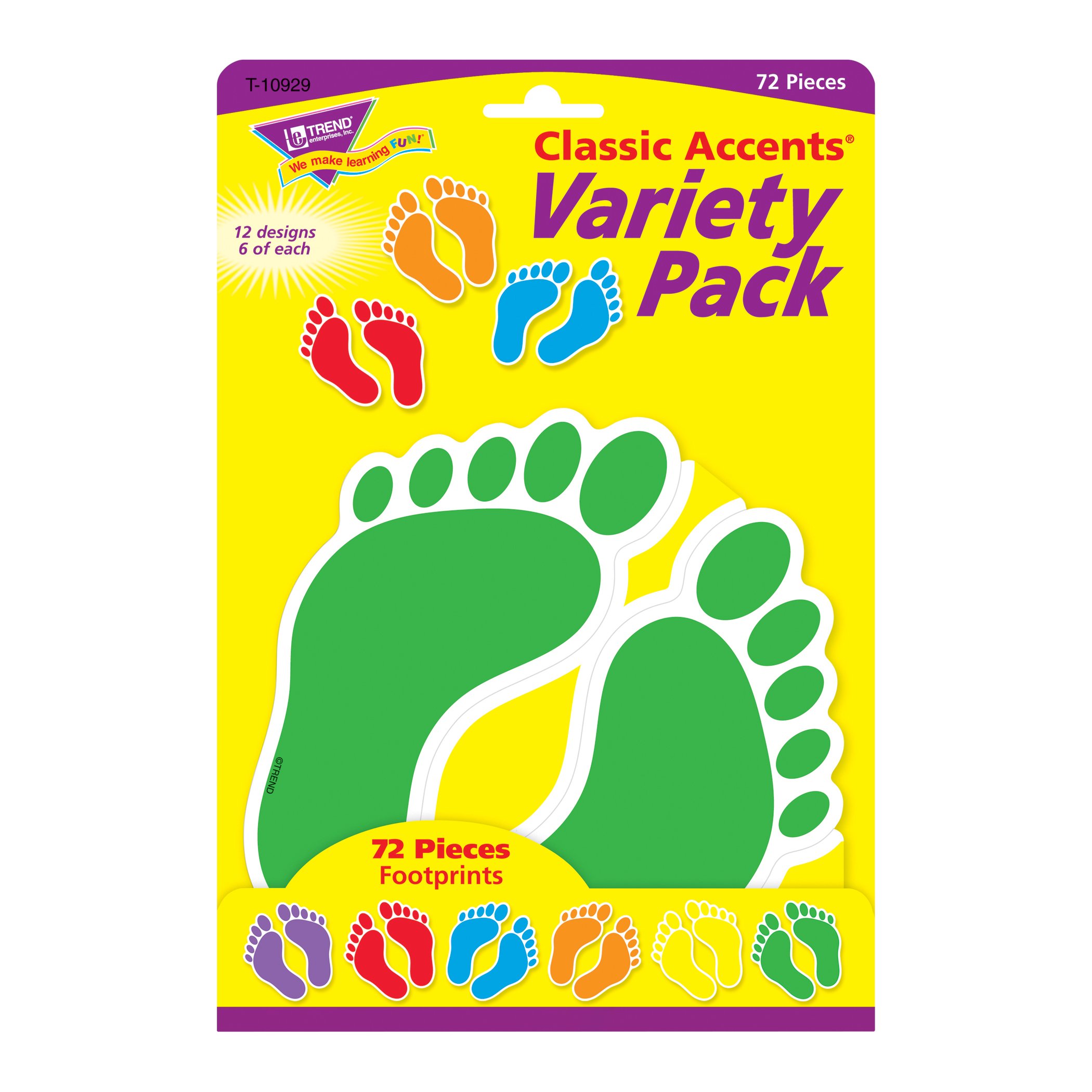 TREND enterprises, Inc. Footprints Classic Accents Variety Pack,72 pieces