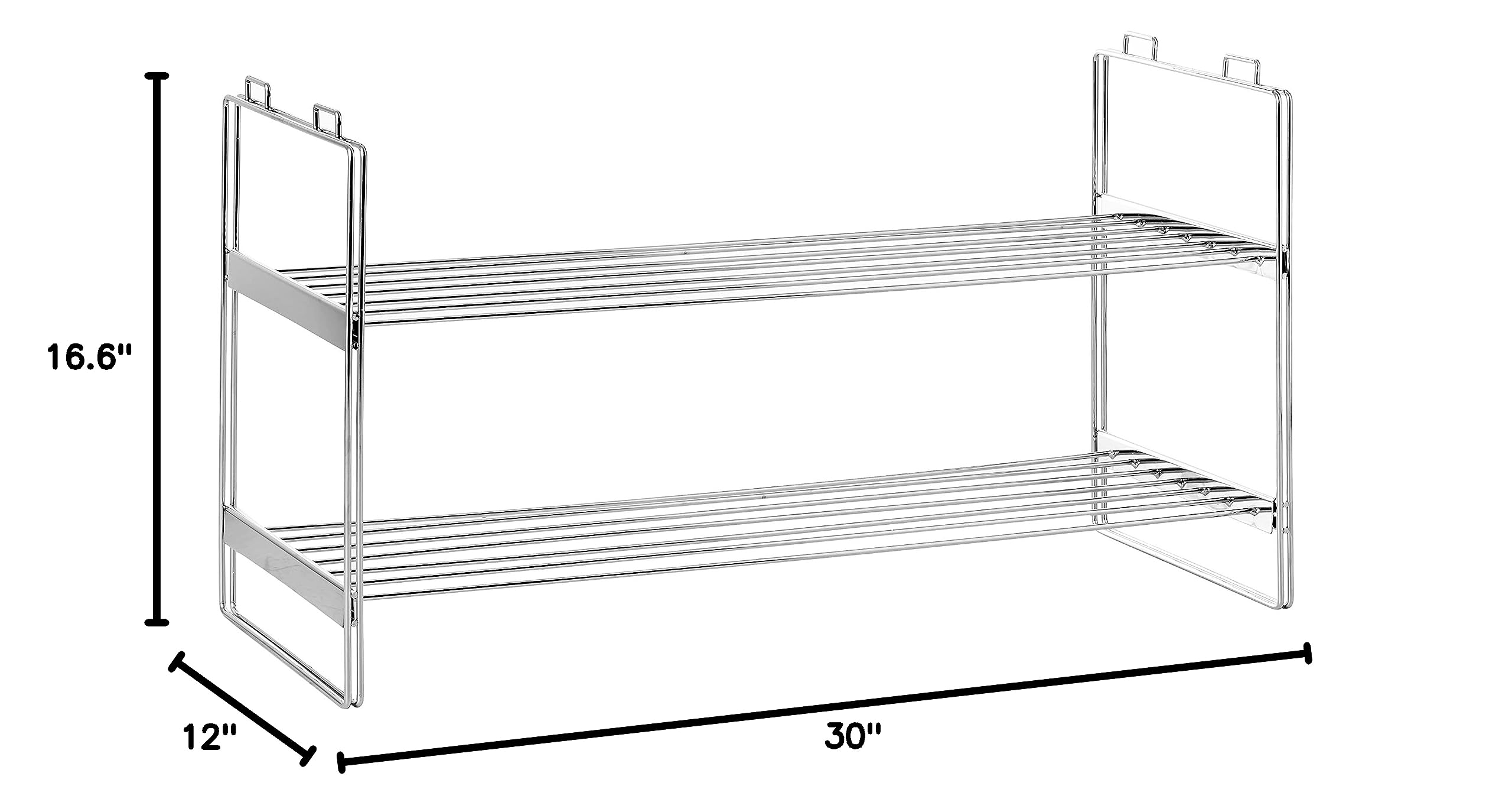 Whitmor 2 Tier Stackable Closet Shelves - Chrome
