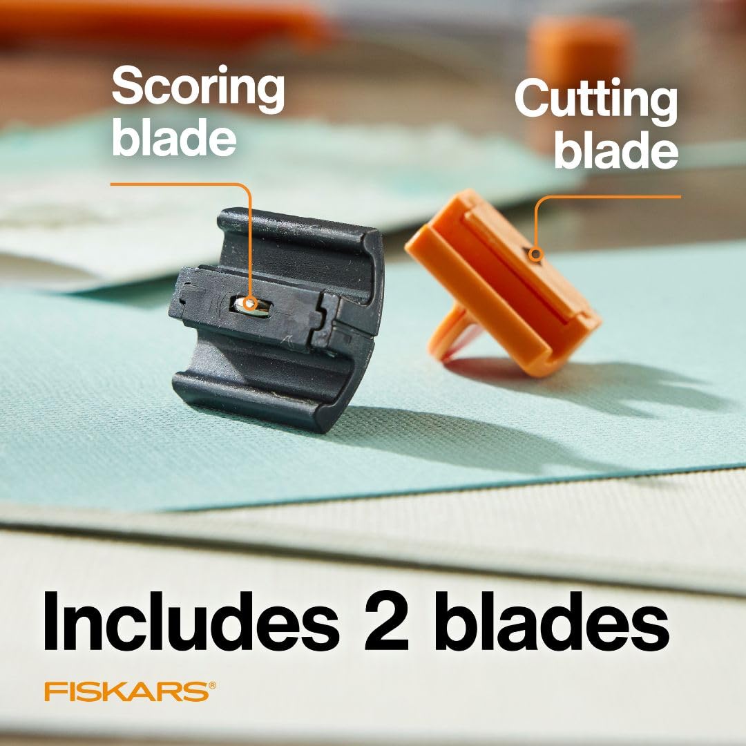 Fiskars 01-001555J TripleTrack High Profile Replacement Blades Cut/Score Style I, 1.5x1.5x1 Inch, Black and Orange