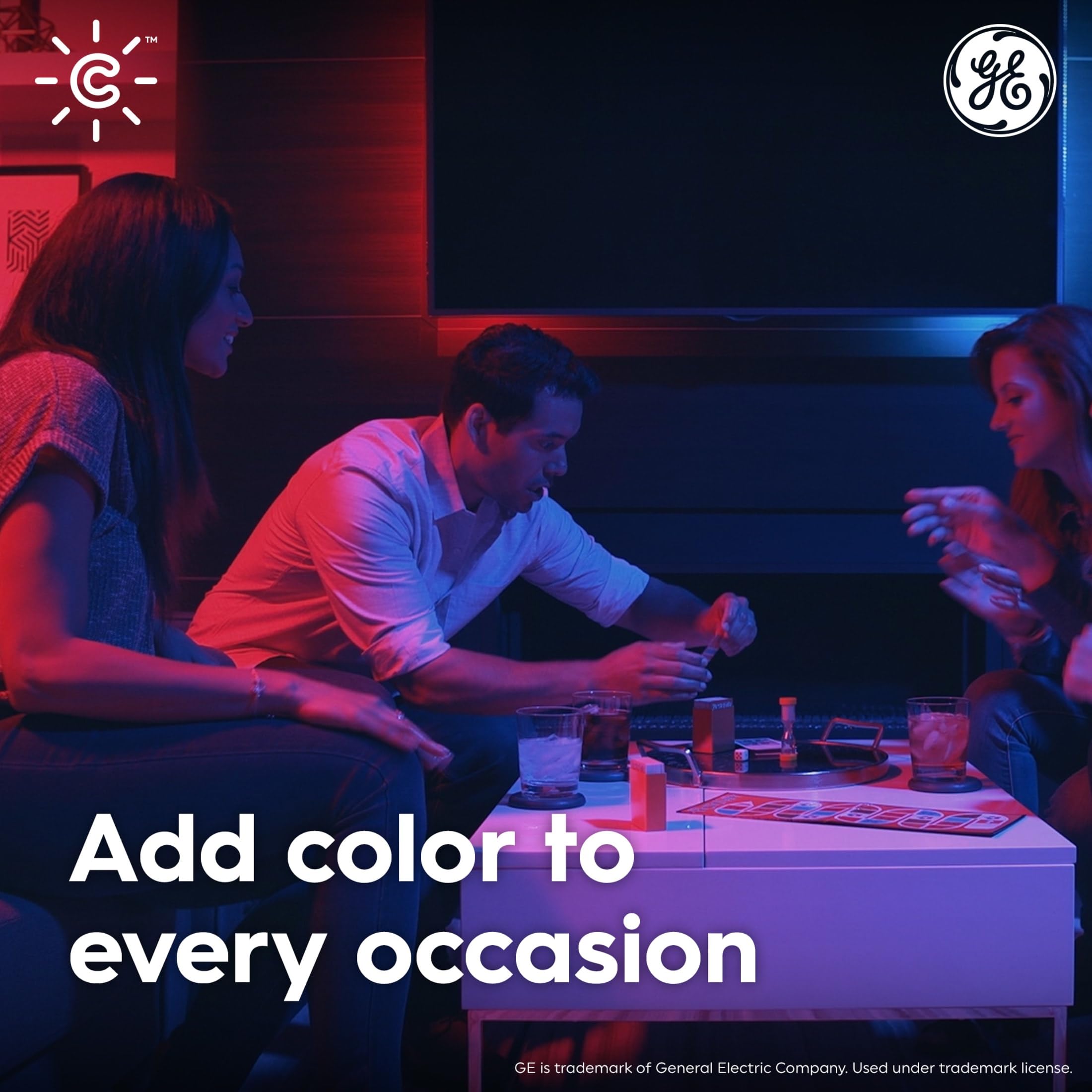 GE CYNC Smart LED Light Bulbs, Color Changing Lights, Bluetooth and Wi-Fi Lights, Works with Alexa and Google Home, A19 Light Bulbs, 2 count (Pack of 1)