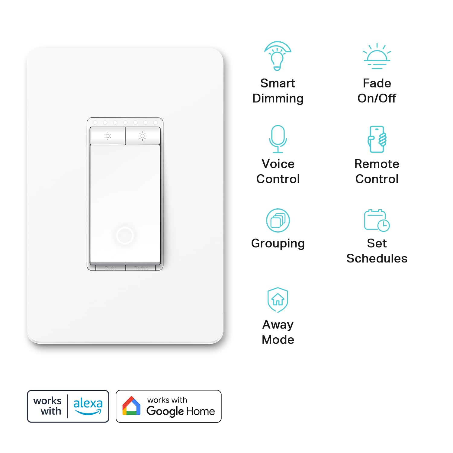 Kasa Smart Dimmer Switch HS220, Single Pole, Needs Neutral Wire, 2.4GHz Wi-Fi Light Switch Works with Alexa and Google Home, UL Certified, No Hub Required