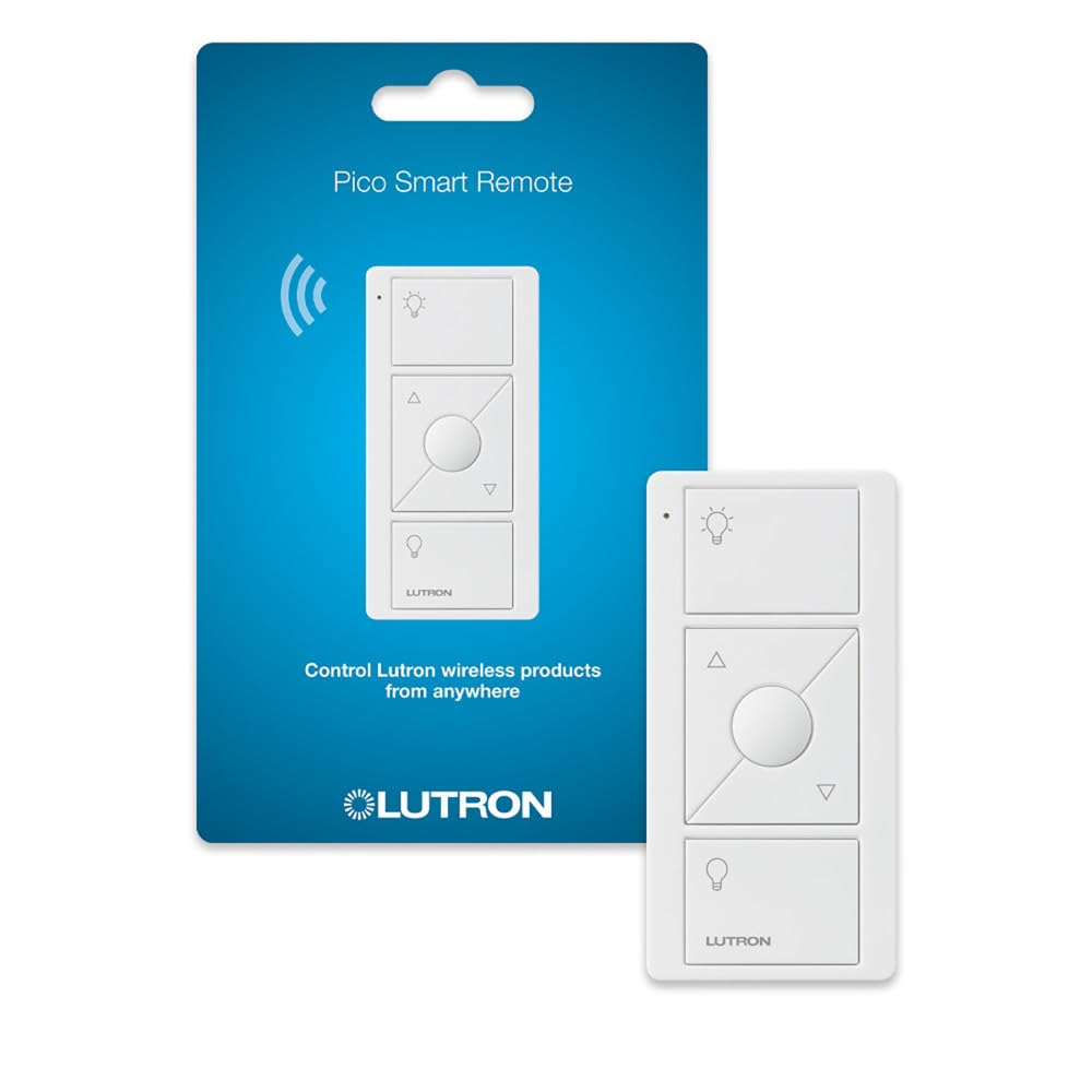 Lutron Pico Smart Remote Control for Caséta Smart Dimmer Switch | PJ2-3BRL-WH-L01R | White