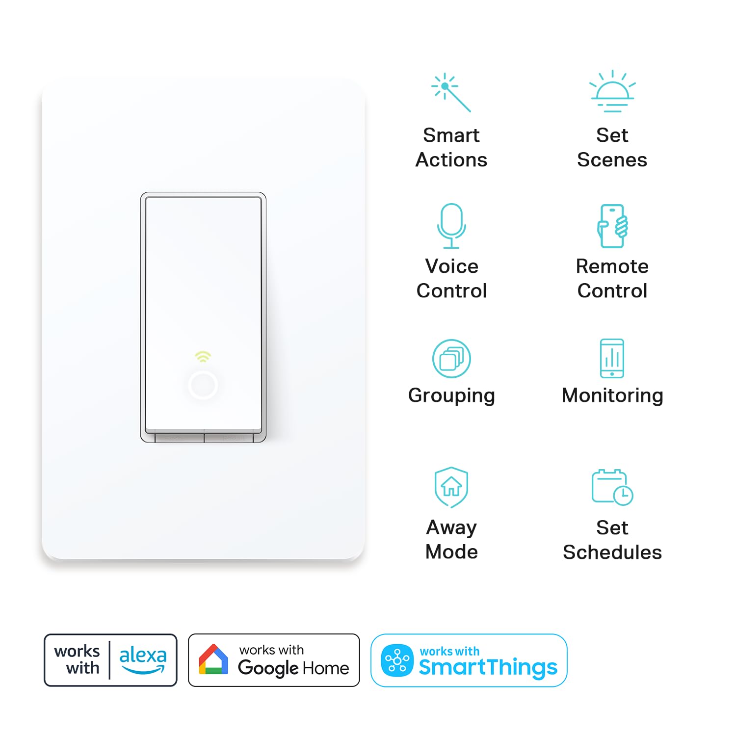 Kasa Smart 3 Way Switch HS210 KIT, Needs Neutral Wire, 2.4GHz Wi-Fi Light Switch works with Alexa and Google Home, UL Certified, No Hub Required, 2 Count (Pack of 1)