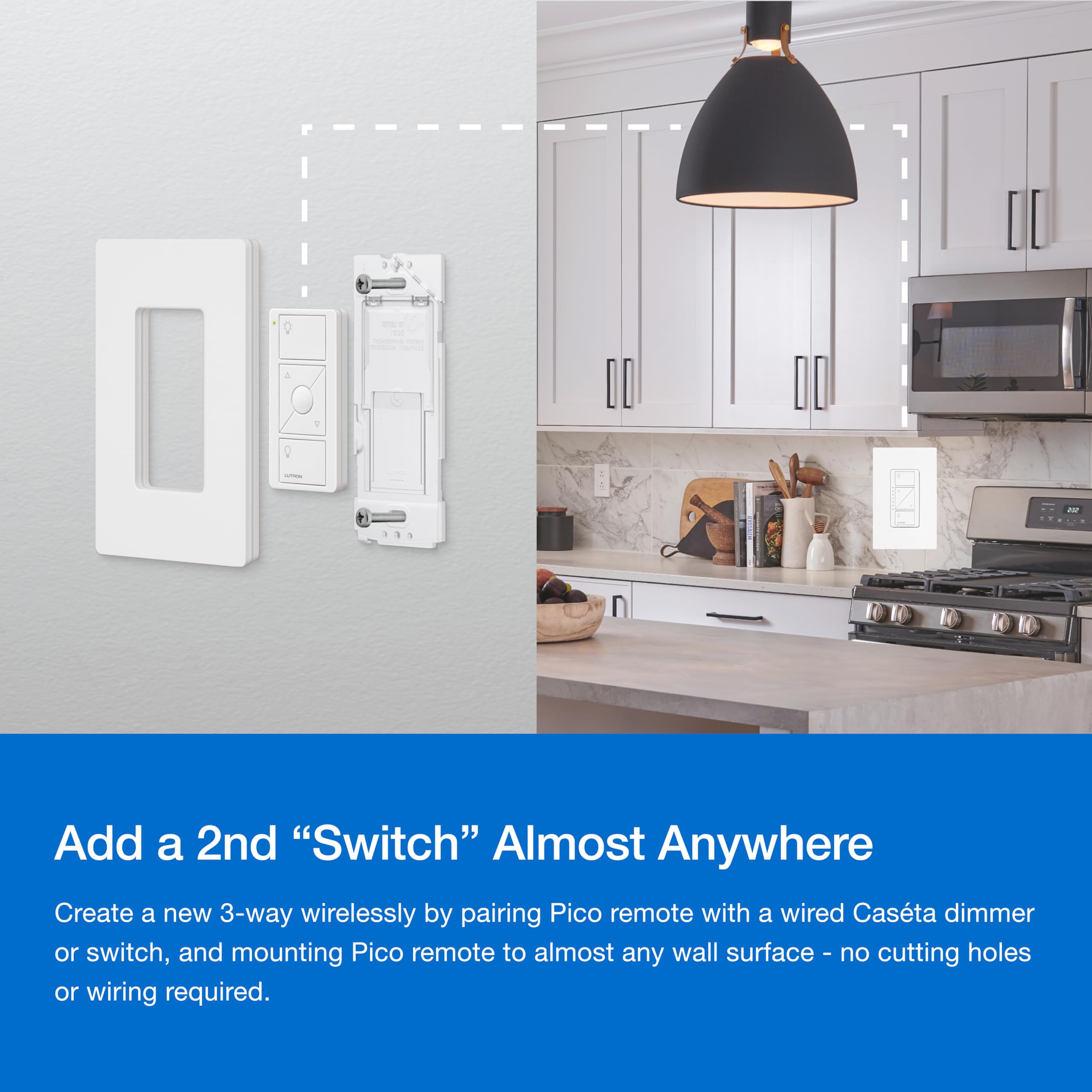 Lutron Caséta Deluxe Smart Dimmer Switch (2 Count) Kit with Caséta Smart Hub | Works with Alexa, Apple HomeKit, Ring, Google Assistant | P-BDG-PKG2W-A | White