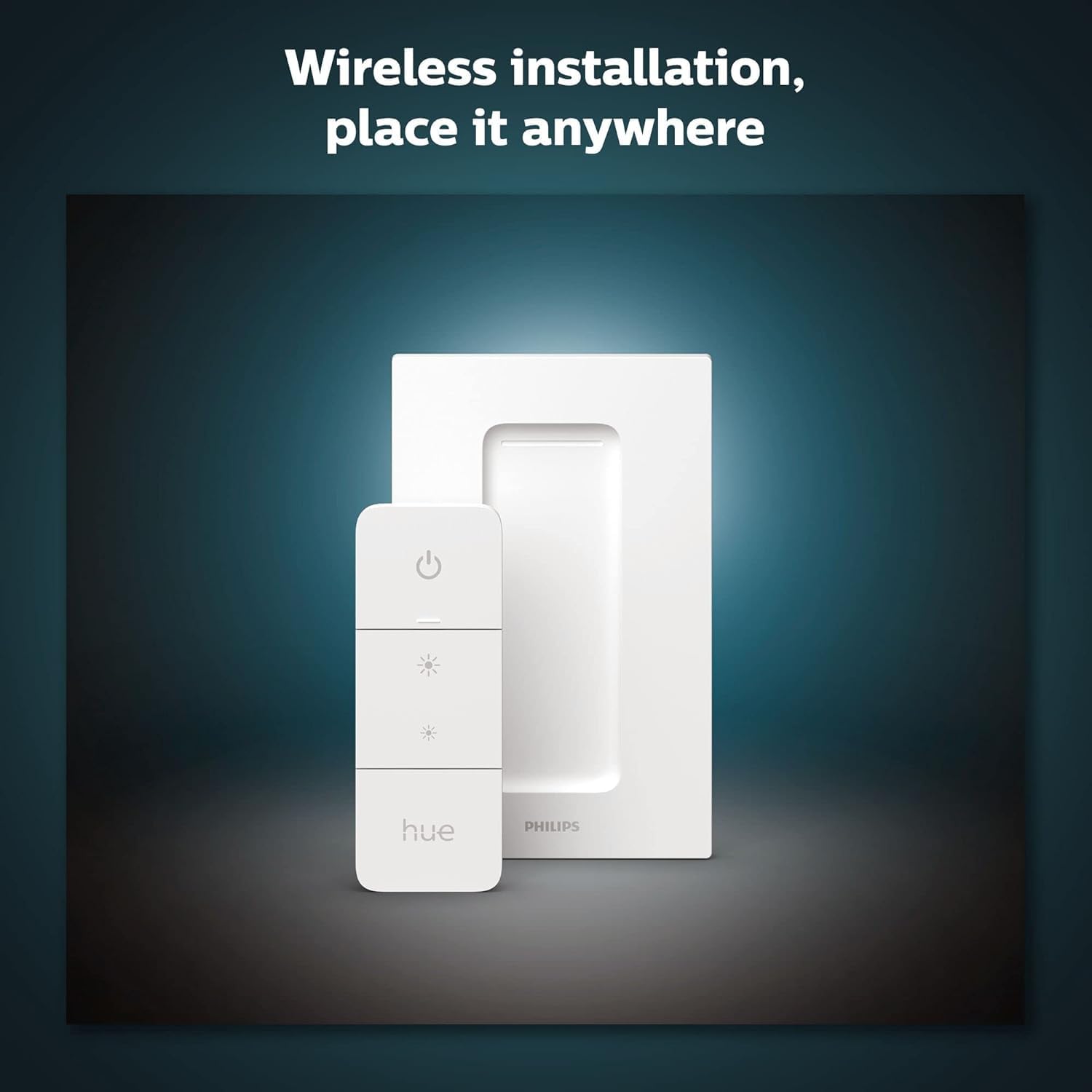 Philips Hue v2 Smart Dimmer Switch and Remote, Installation-Free, Smart Home, Exclusively for Philips Hue Smart Lights (2021 Version), White, 1-Pack