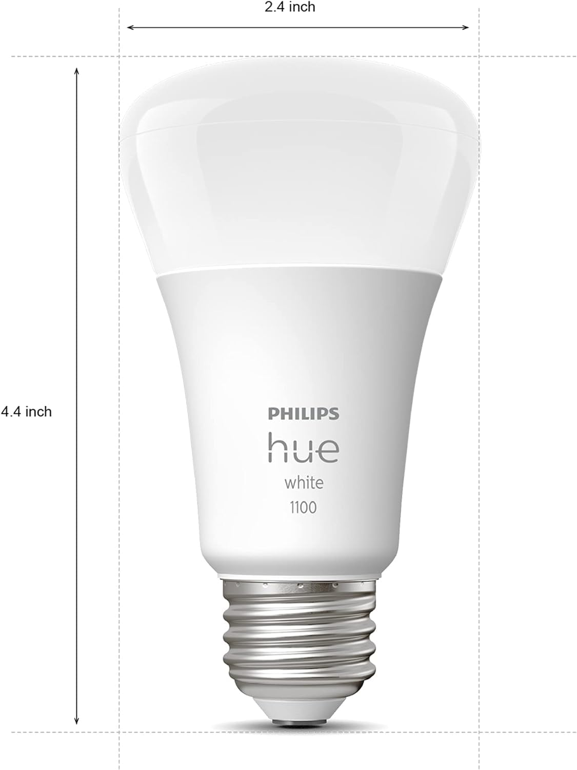 Philips Hue White A19 Medium Lumen Smart Bulb, 1100 Lumens, Bluetooth & Zigbee Compatible (Hue Hub Optional), Works with Alexa & Google Assistant, A Certified for Humans Device, 1 Bulb