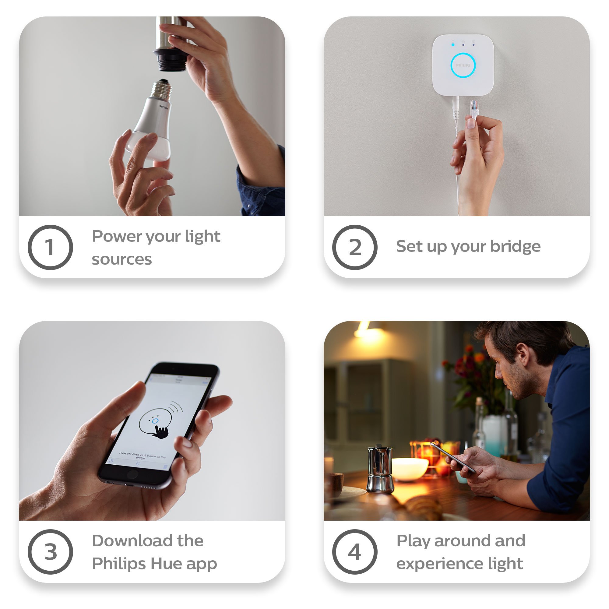 Philips Hue White and Color Ambiance A19 60W Equivalent Smart Bulb Starter Kit (Compatible with Amazon Alexa Apple HomeKit and Google Assistant)