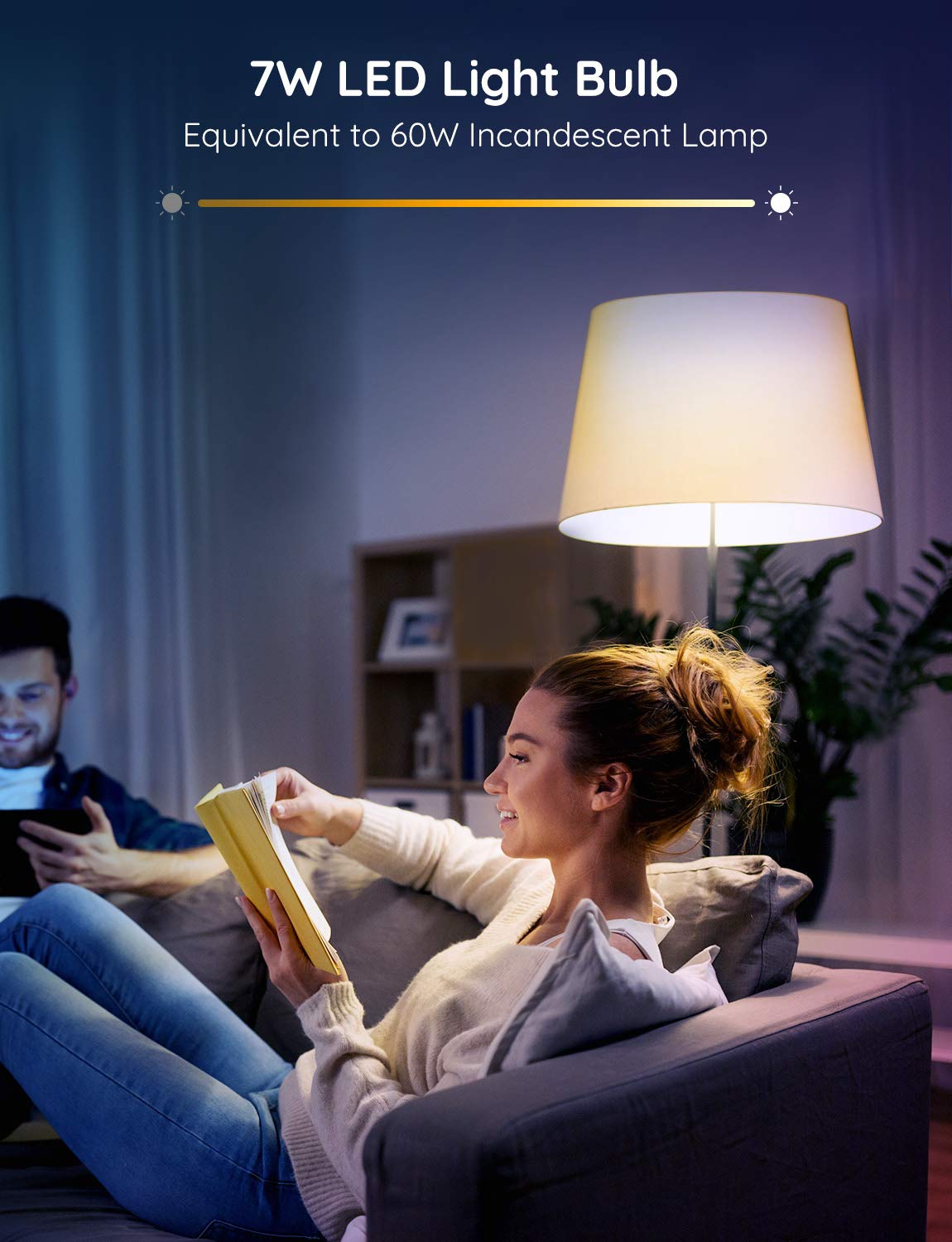 Govee Smart LED Bulbs, Bluetooth Light Bulbs, RGBWW Color Changing Light Bulbs with App Control, A19, E26, Music Sync and 8 Scene Mode for Living Room Bedroom Party, 1 Pack (Not Support WiFi/Alexa)