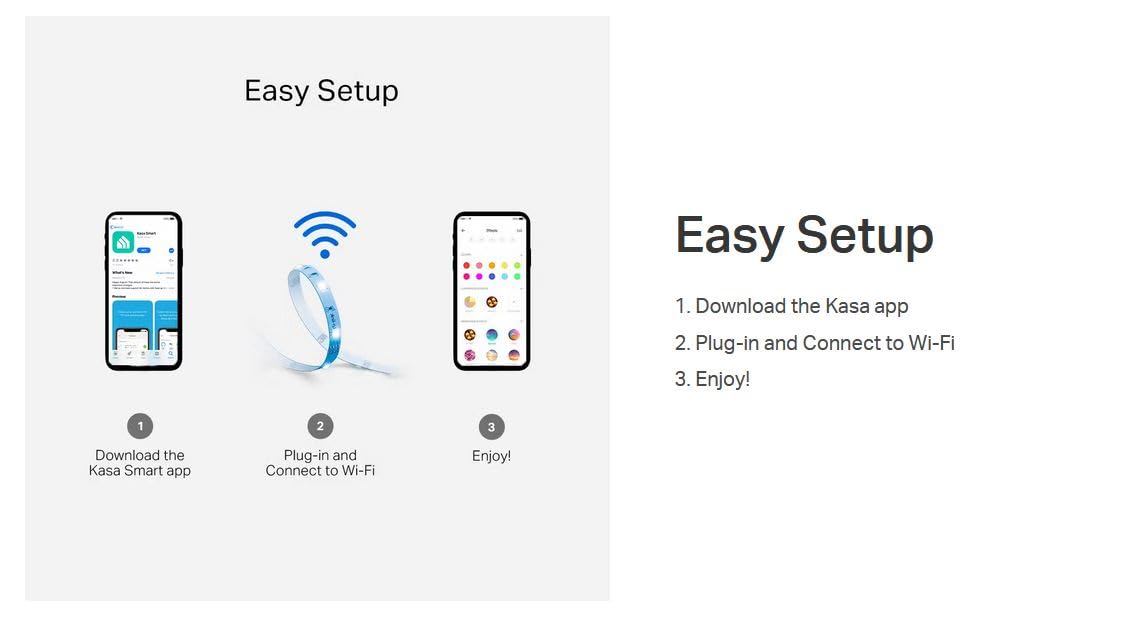 Kasa Smart LED Light Strip, 16.4ft WiFi, Works with Alexa, Google Home, SmartThings, High Brightness with 16 Million Colors, RGB, Grouping, Adjustable Length, Up to 25,000 Hours (KL400L5)