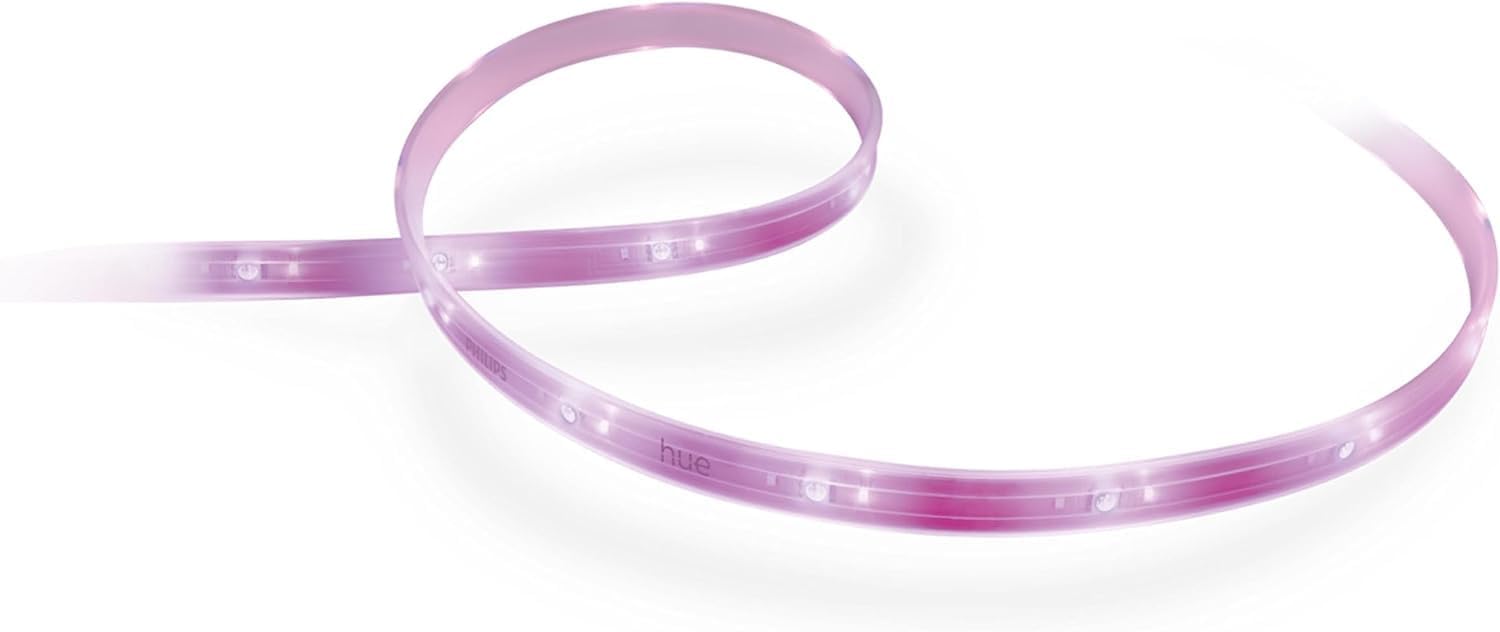 Philips Hue Lightstrip Plus (2m/6ft Base Kit with Plug), Works with Amazon Alexa, Apple Homekit and Google Assistant, Bluetooth Compatible, Single Color Effect