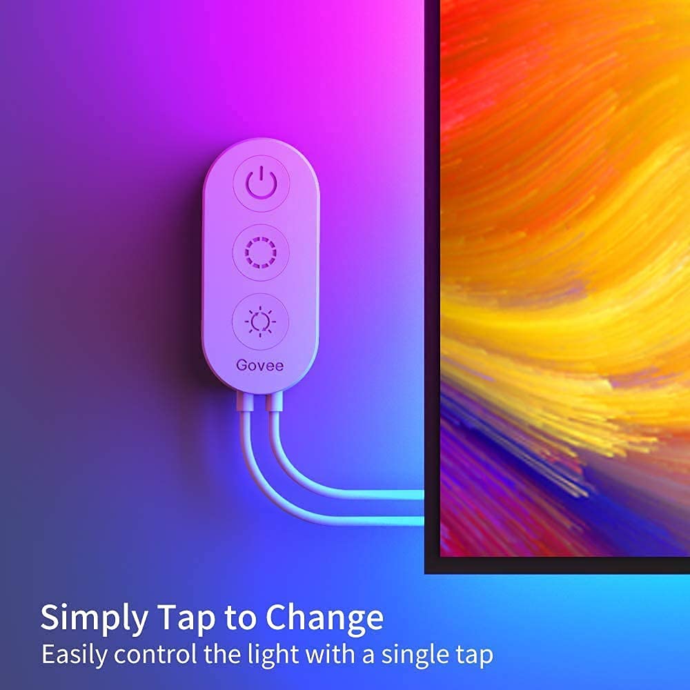 Govee TV LED Backlights, App Control TV LED Strip Lights, 7 Scene Modes & DIY Mode, 6.56FT Easy Installation USB LED TV Lights for 40-60 inch TVs, Computer, Bedroom, Gaming Monitor