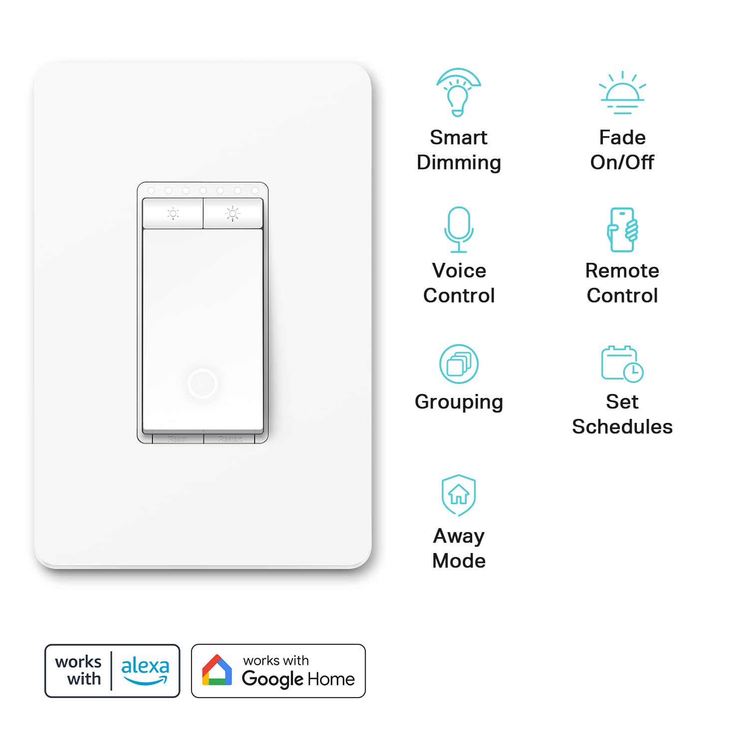 Kasa Smart Dimmer Switch HS220P3, Single Pole, Needs Neutral Wire, 2.4GHz Wi-Fi Light Switch Works with Alexa and Google Home, UL Certified,, No Hub Required, 3-Pack