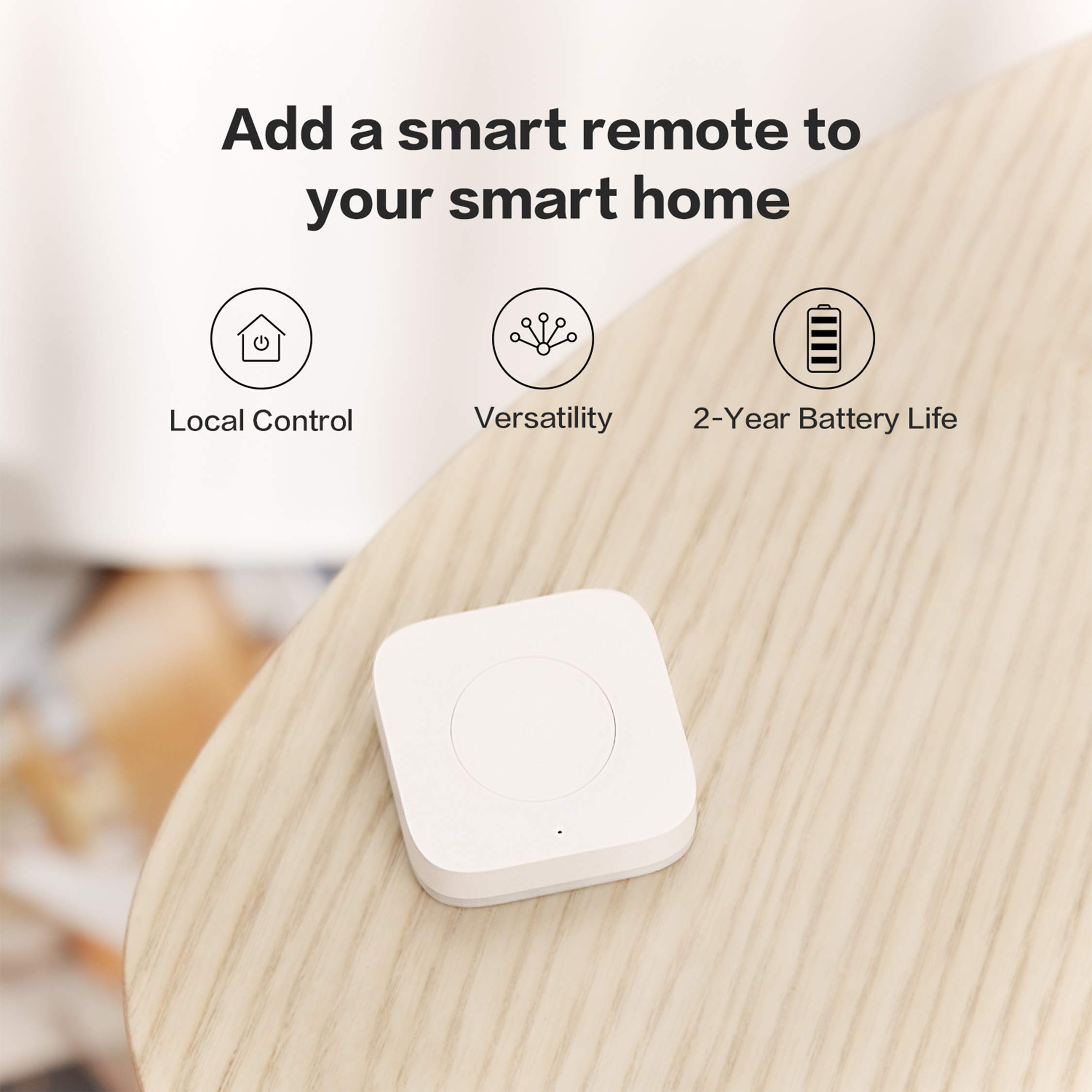 Aqara Wireless Mini Switch, Requires AQARA HUB, Zigbee Connection, Versatile 3-Way Control Button for Smart Home Devices, Compatible with Apple HomeKit, Works with IFTTT