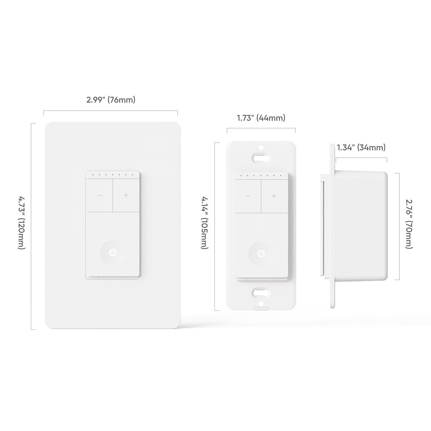 TREATLIFE 3 Way Smart Dimmer Switch 2 Pack, 2 Master Dimmer Switch Compatible with Alexa, Google Assistant, WiFi Light Switch Remote Control, Neutral Wire Needed, Schedule, No Hub Required