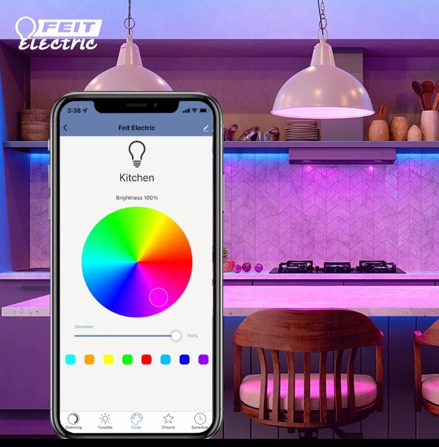 Feit Electric 50-Watt Equivalent MR16 Alexa Google Siri Smart RGBW LED Light Bulb