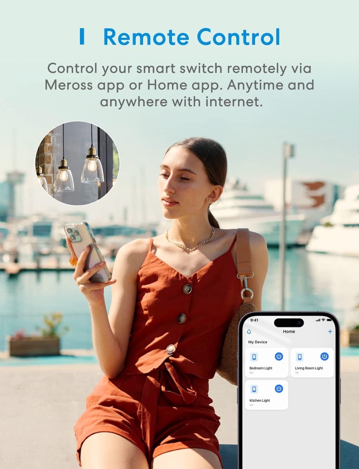 Meross Smart Light Switch Supports Apple HomeKit, Siri, Alexa, Google Assistant & SmartThings, 2.4GHz Wi-Fi Light Switch, Neutral Wire Required, Single Pole, Remote Control Schedule, 2 Pack