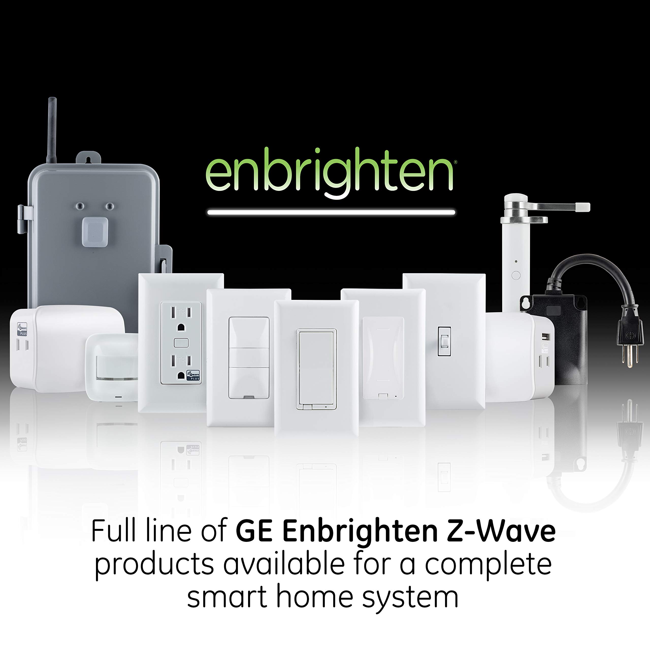 Enbrighten Z-Wave Smart Rocker Light Switch with QuickFit and SimpleWire, 3-Way Ready, Works with Alexa, Google Assistant, ZWave Hub Required, Repeater/Range Extender, White & Light Almond, 46201