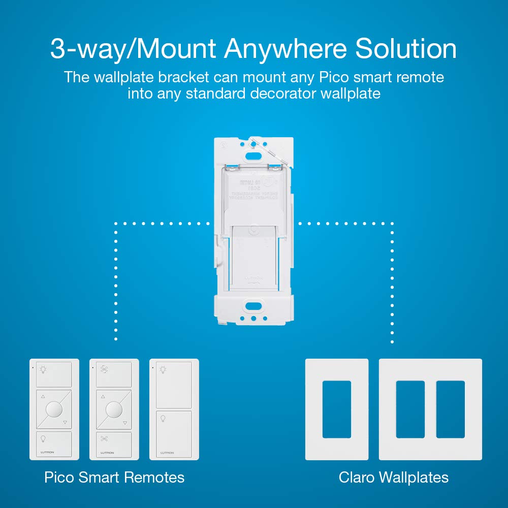 Lutron Caseta Switch & Remote-Wireless Control | 3-Way Switch | Compatible with Alexa, Apple HomeKit, and the Google Assistant | P-PKG1WS-WH | White