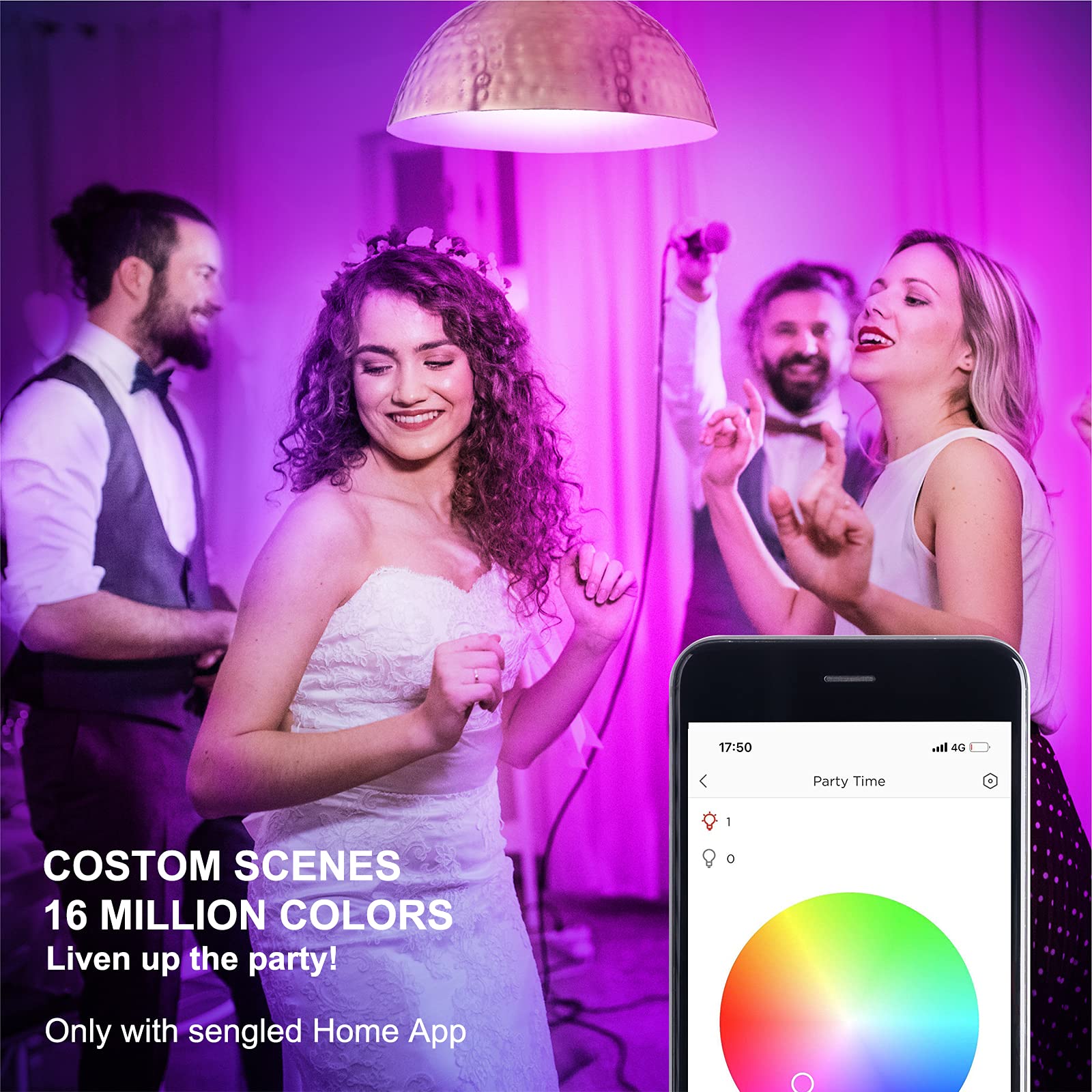 Sengled Smart Bulb, WiFi Light Bulbs, Color Changing Light Bulb, Smart Light Bulbs that Work with Alexa & Google Assistant, A19 RGB Alexa Light Bulb No Hub Required, 60W Equivalent 800LM CRI>90, 1Pack