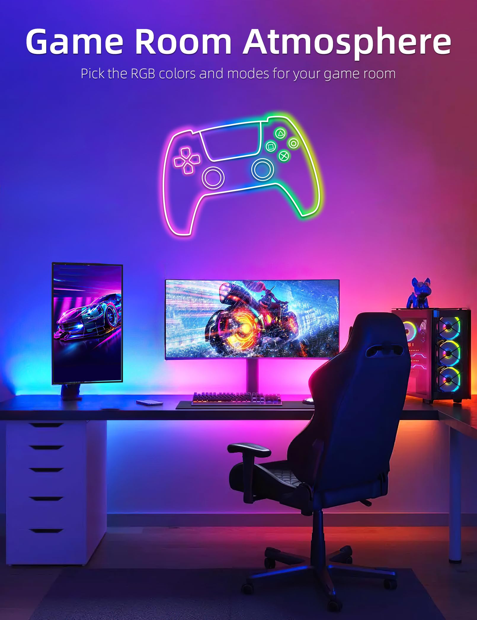 12v RGB Led Light Strip,Flexible Led Strip Lights IP65 Waterproof Cuttable Led Neon Flex Alexa WiFi Compatible Silicone 16.4ft Color Changing Bluetooth Phone App Control with Remote for Party DIY