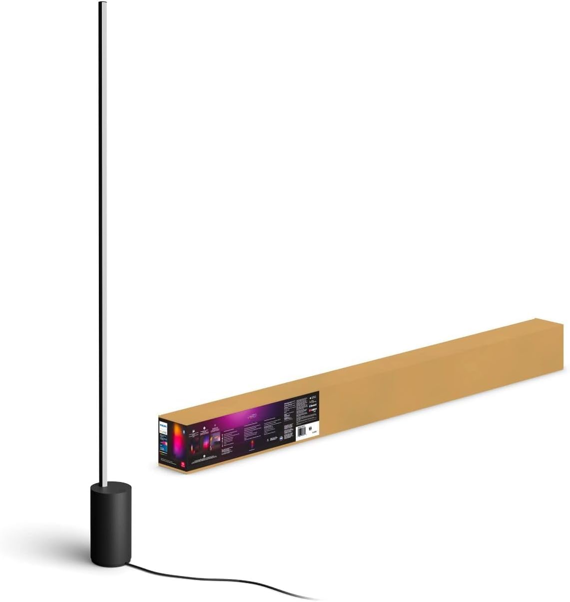 Philips Hue Gradient Signe Floor Lamp, Compatible with Alexa, Apple HomeKit and Google Assistant, Black