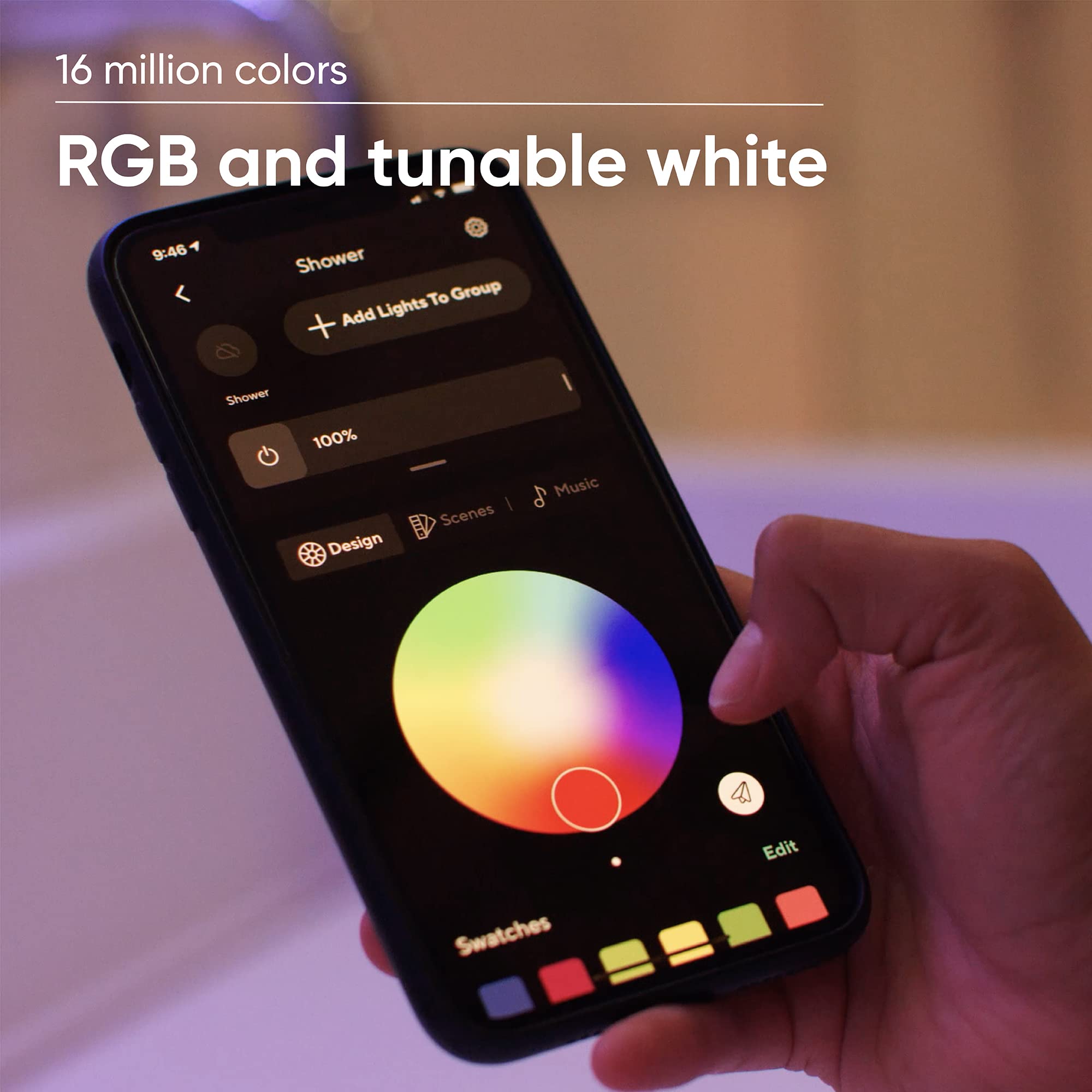 WYZE Light Strip Pro, 32.8ft WiFi LED Strip Lights, Multi-Color Segment Control, 16 Million Colors RGB with App Control and Sync to Music for Home, Kitchen, TV, Party, Works with Alexa and Google