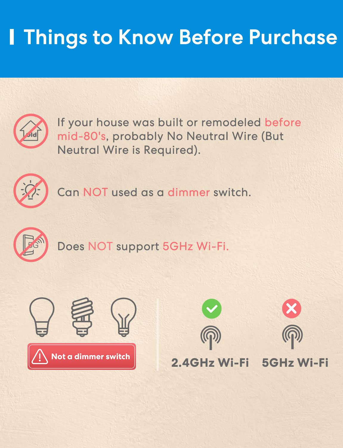 3 Way Smart Switch, Meross Smart Light Switch Supports Apple HomeKit, Siri, Alexa, Google Assistant & SmartThings, 2.4Ghz WiFi Light Switch Neutral Wire Required, Remote Control Timer 2 Pack