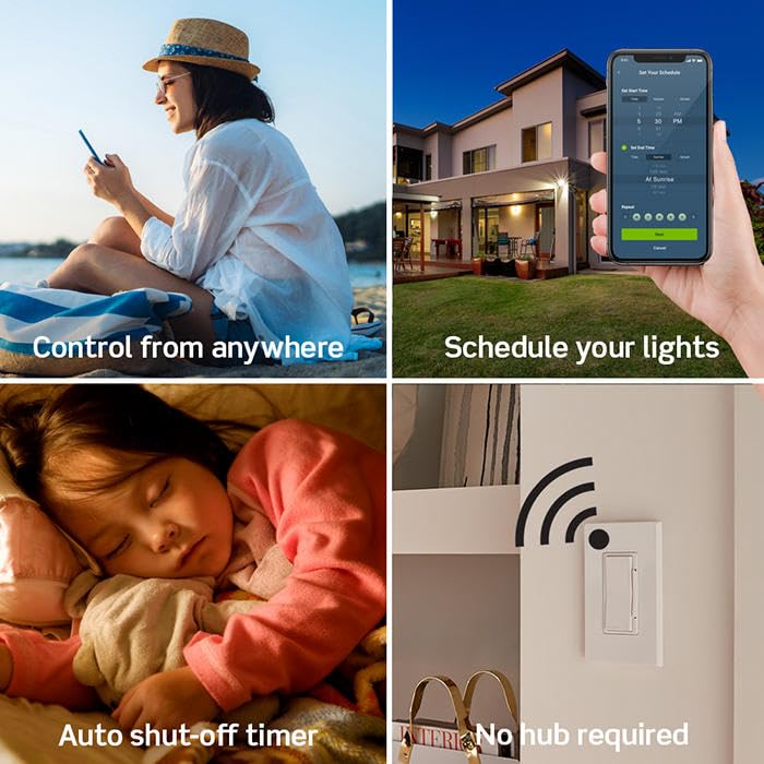 Leviton D215S-1BW Decora Smart Wi-Fi, No Hub Required (2nd Gen) 15A Light Switch