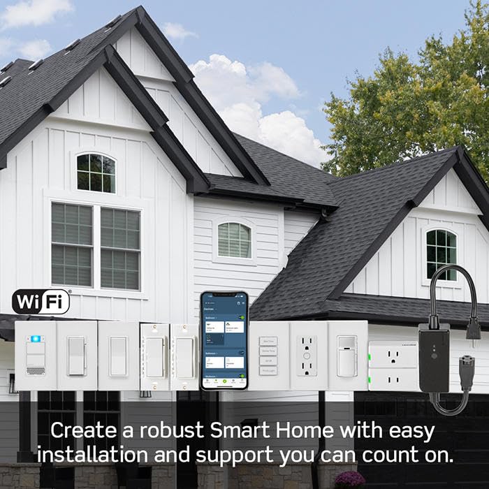 Leviton D215S-1BW Decora Smart Wi-Fi, No Hub Required (2nd Gen) 15A Light Switch