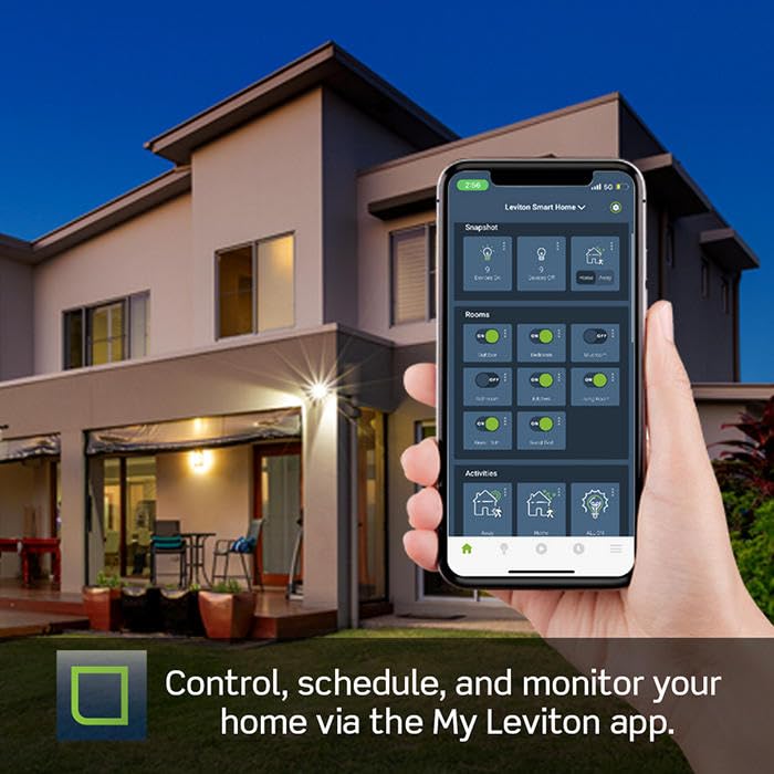 Leviton D215S-1BW Decora Smart Wi-Fi, No Hub Required (2nd Gen) 15A Light Switch