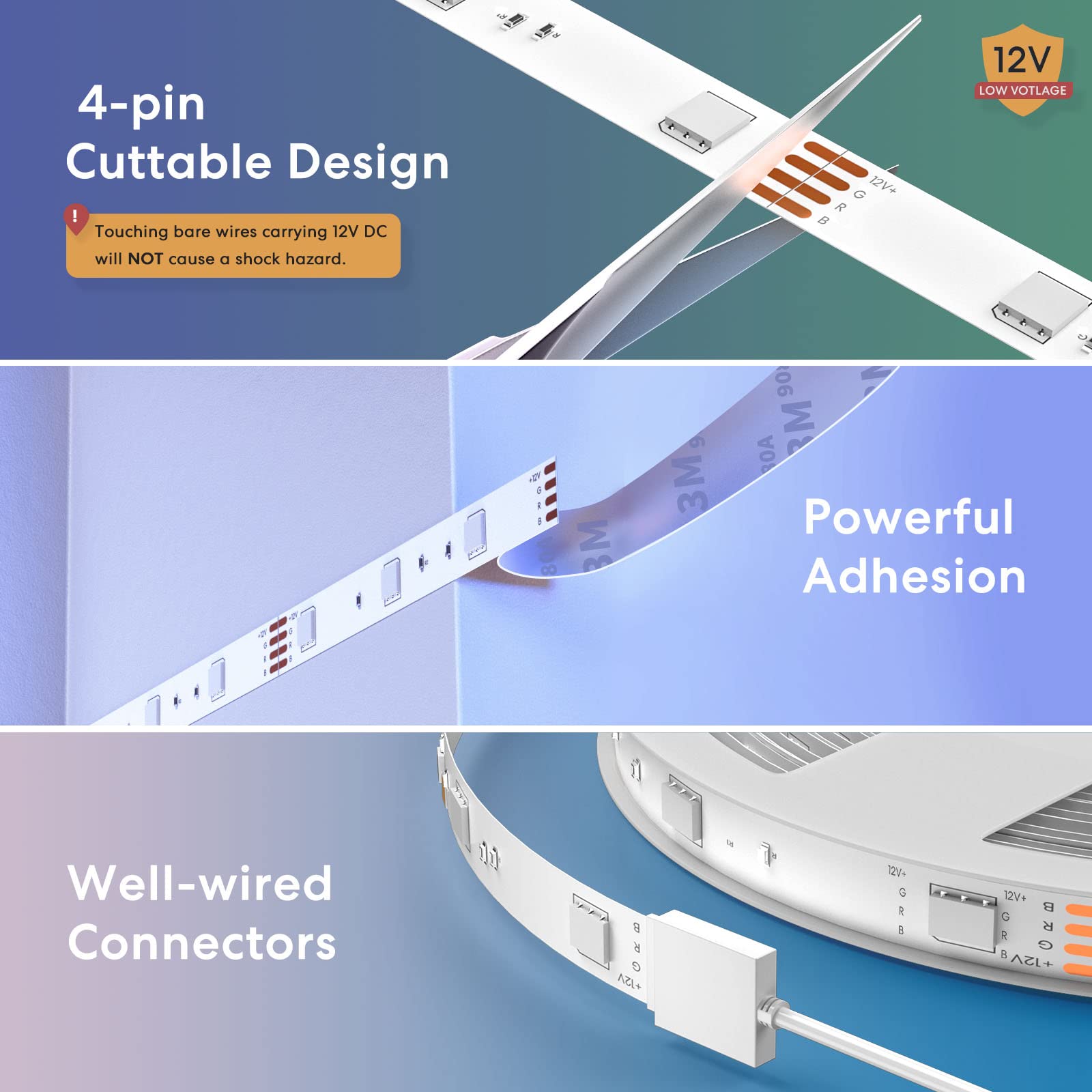 Smart LED Strip Lights Works with Apple HomeKit, 16.4ft WiFi RGB Strip, Compatible with Siri, Alexa&Google and SmartThings, App Control, Color Changing Led Strips for Home, Bedroom, Kitchen, TV, Party