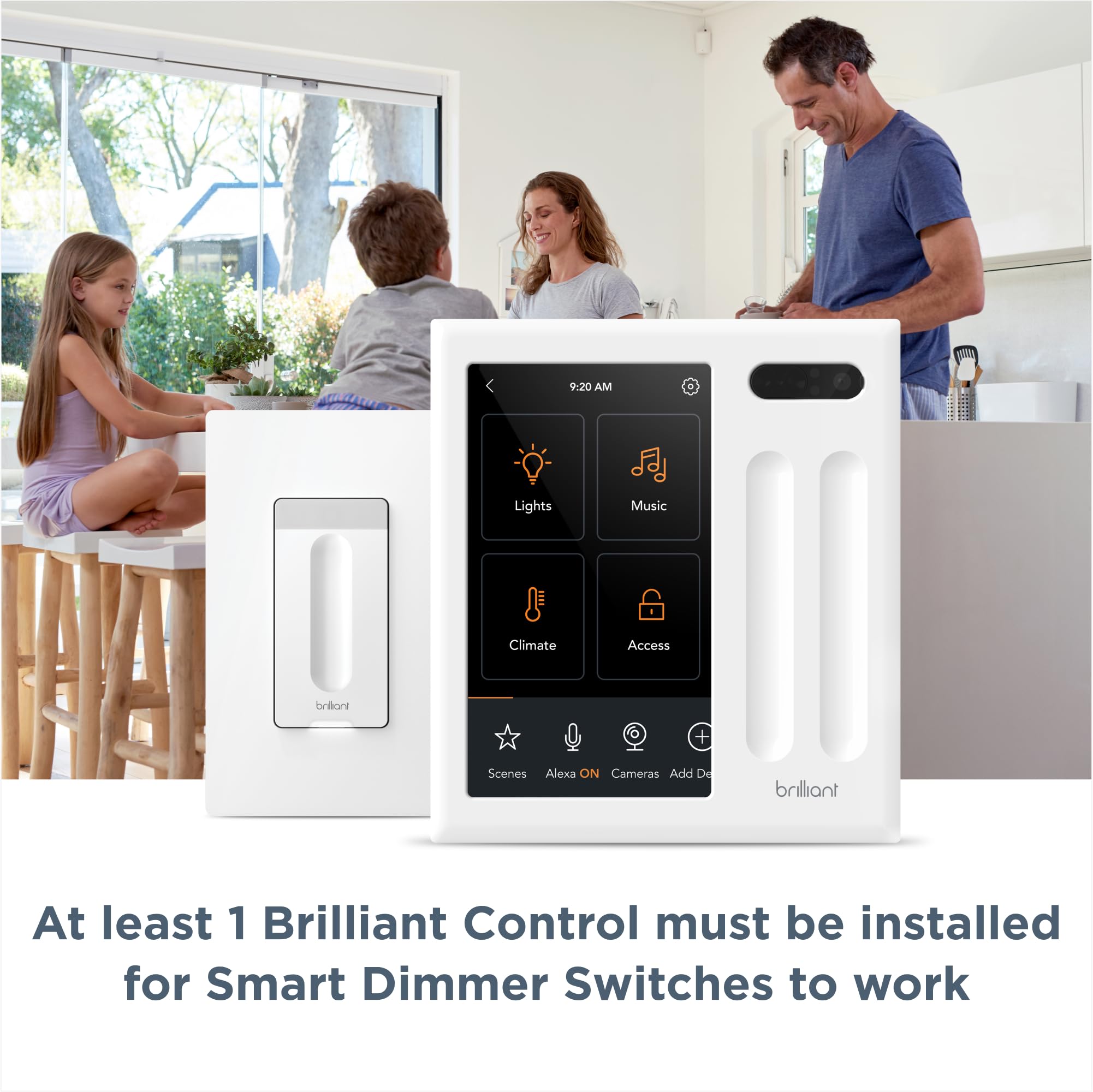 Brilliant Smart Dimmer Switch (White) β Compatible with Alexa, Google Assistant, Apple HomeKit, Hue, LIFX, SmartThings, TP-Link, Wemo and More