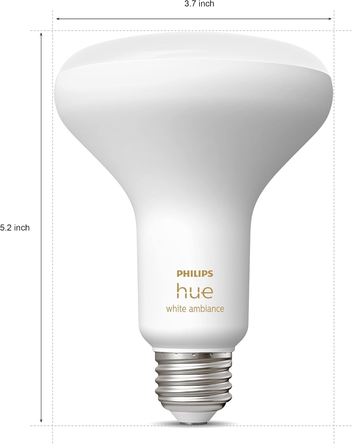 Philips Hue White Smart BR30 Bulbs with Bluetooth, Hue Hub Compatible- 4 Pack, 538173-4
