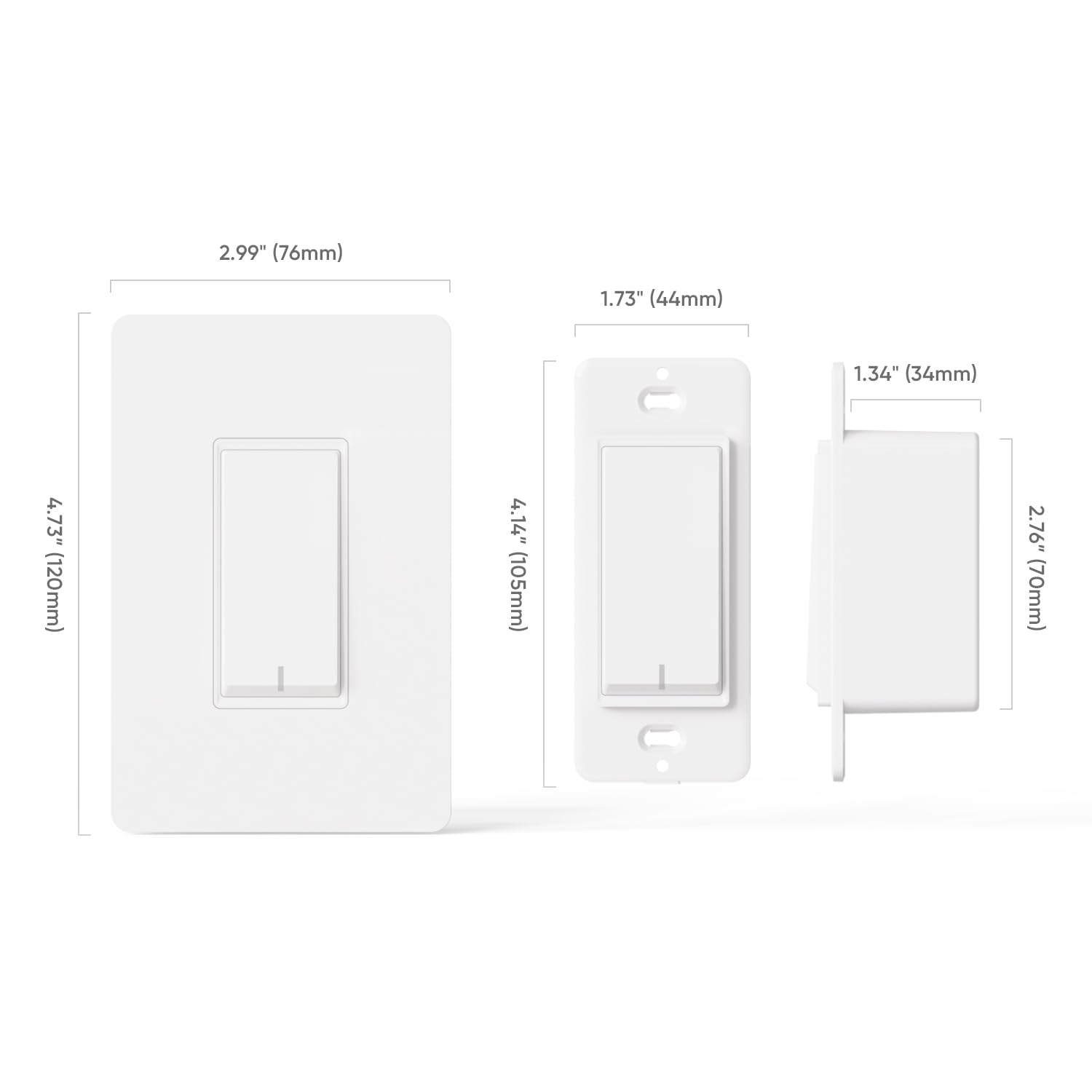 TREATLIFE 3 Way Smart Switch 4 Pack, 2.4Ghz WiFi Smart Light Switch 3 Way Switch Works with Alexa, Google Home and SmartThings, Remote Control, ETL, Schedule, Neutral Wire Required