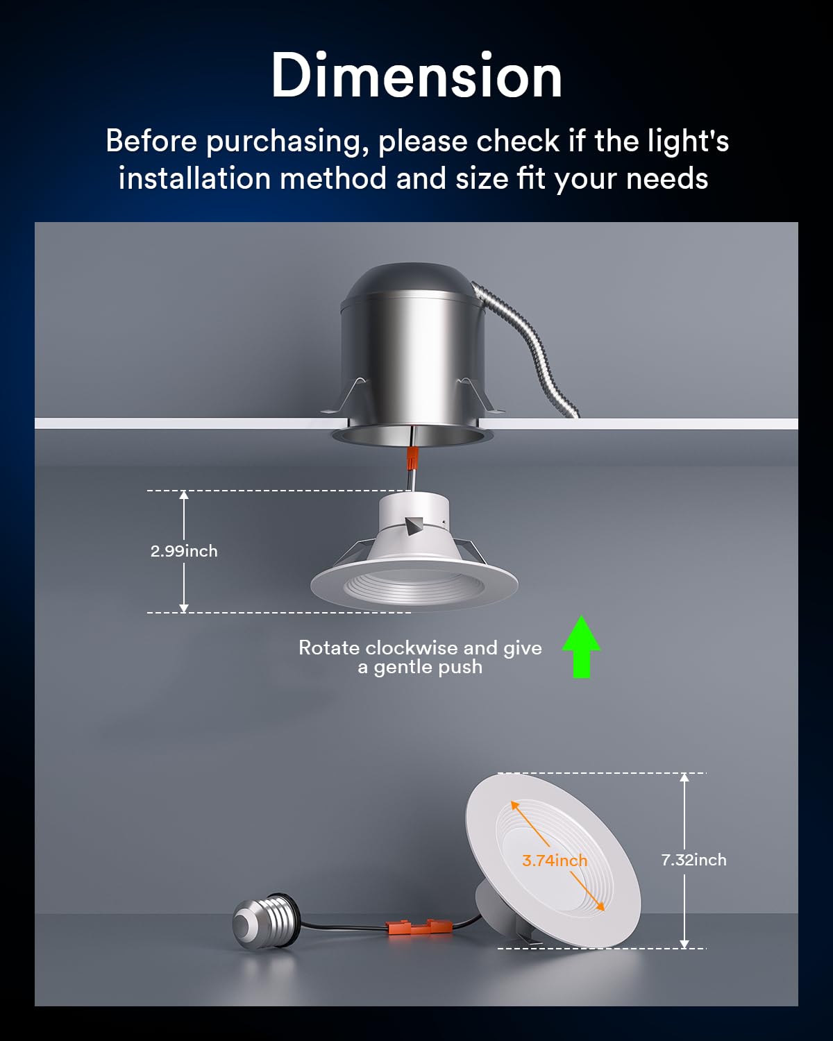 Lumary 5/6 Inch WiFi Smart LED Can Lights Retrofit Recessed Lighting - 13W 1100LM RGB Color Changing Downlight, Baffle Trim, Work with Alexa/Google Assistant/Siri, Bedroom, Kitchen, Living Room 4 Pcs