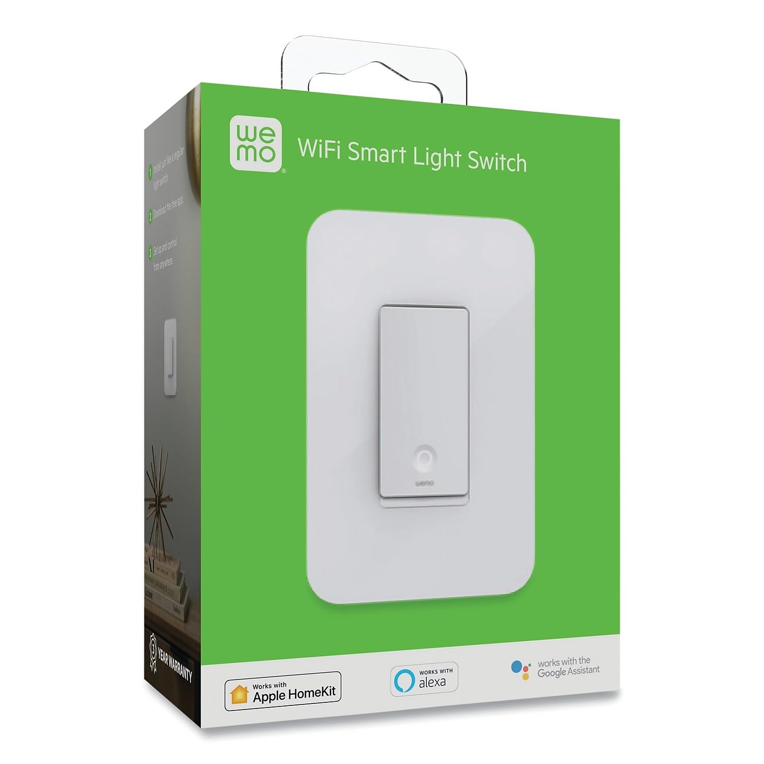 WeMo - WDS060 Wemo WiFi Smart Dimmer Switch (Dim + Control Lights from Anywhere w/App, Voice Control w/Alexa, Google Assistant, Apple HomeKit)
