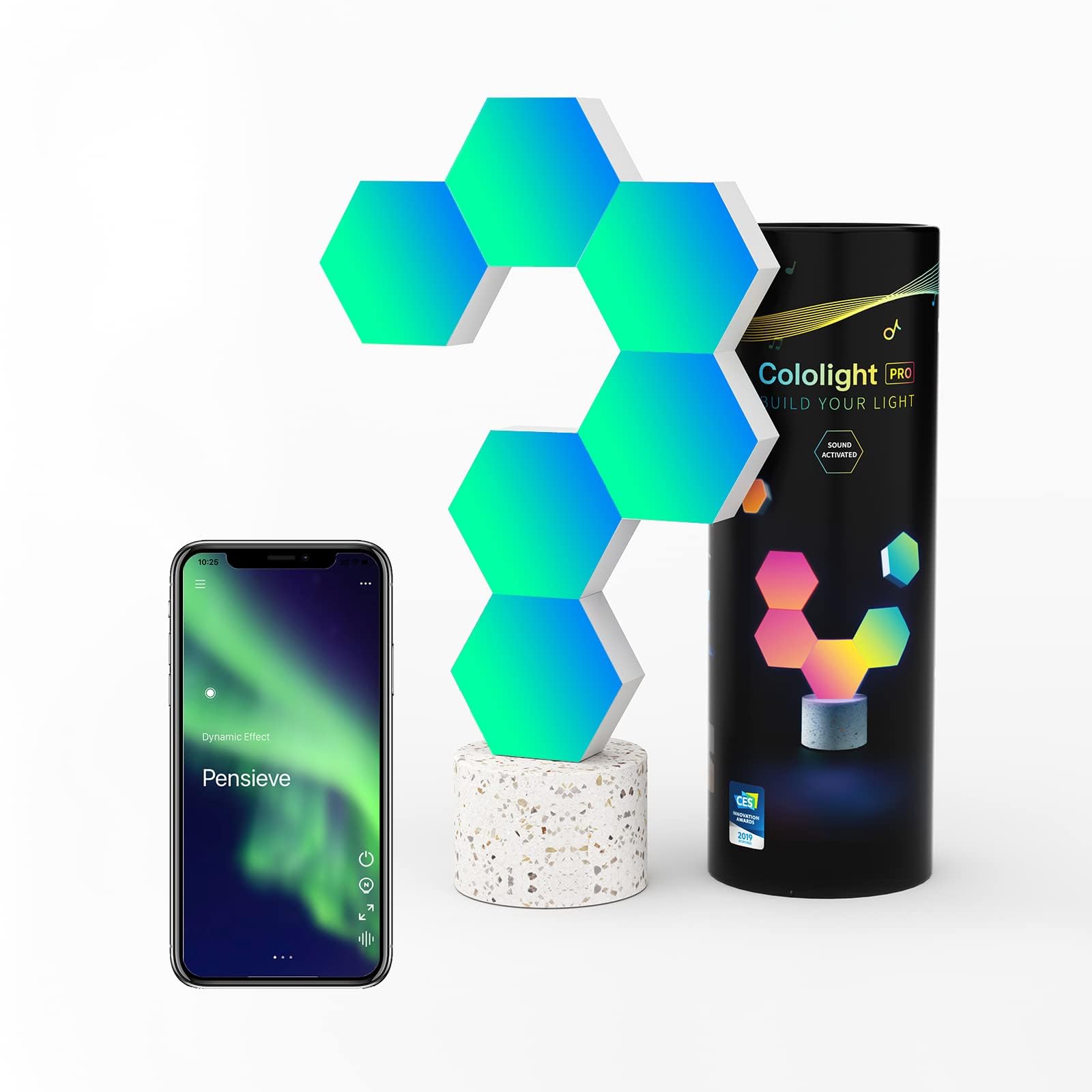Cololight Hexagon Lights, Wall Light for Room Decor, Night Light, Music Sync LED Gaming Light, App Control Cool RGB Lights for Bedroom Decoration, Work with Alexa&Google 3Pcs PRO