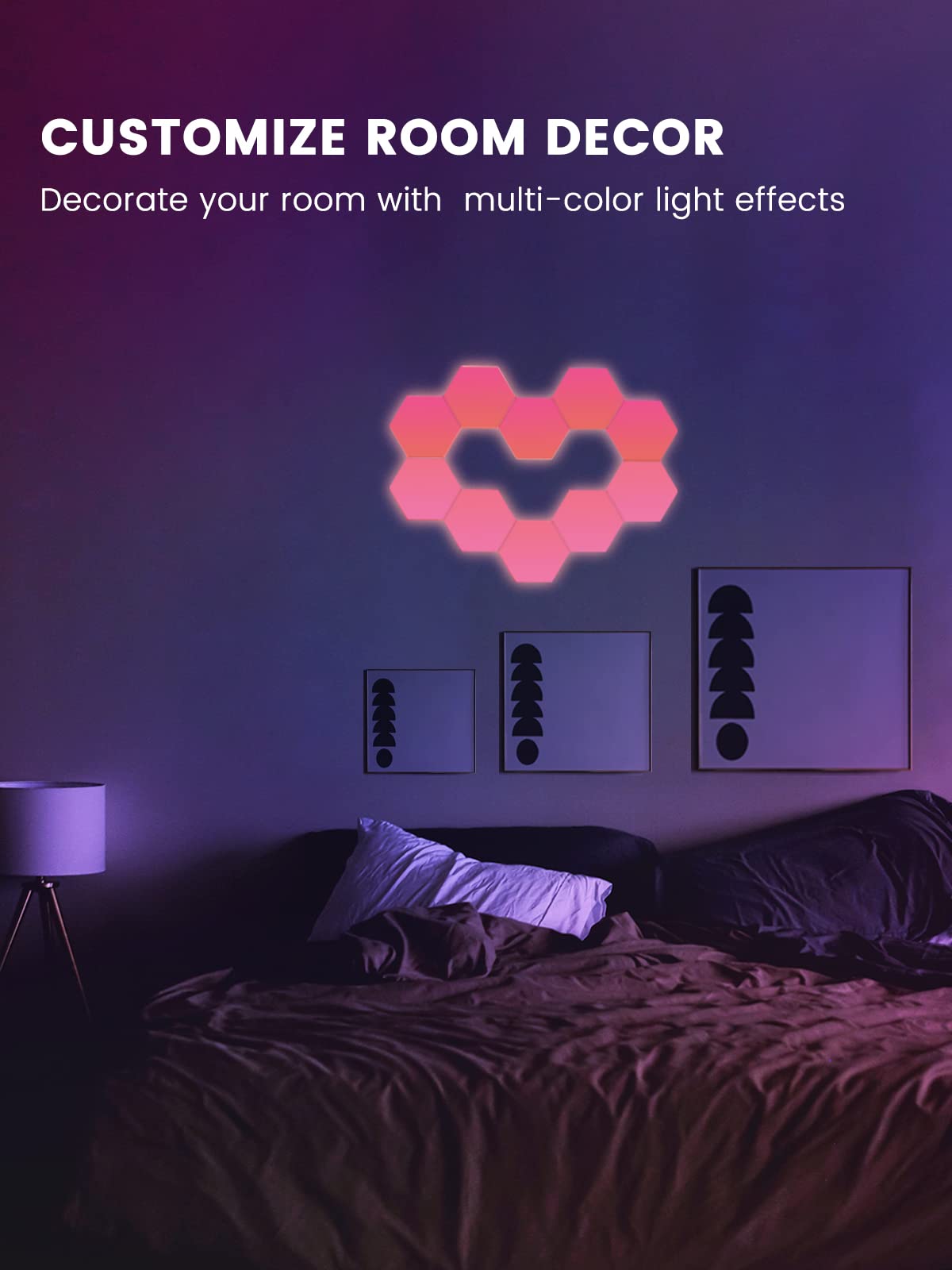 Cololight Hexagon Lights, Wall Light for Room Decor, Night Light, Music Sync LED Gaming Light, App Control Cool RGB Lights for Bedroom Decoration, Work with Alexa&Google 3Pcs PRO