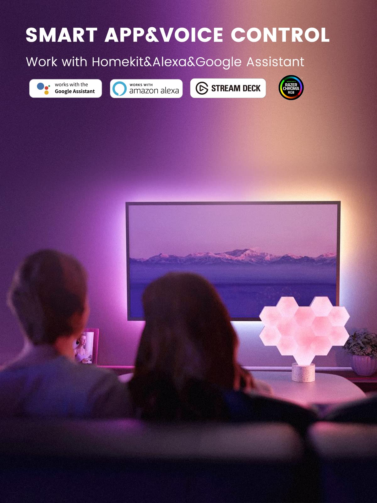 Cololight Hexagon Lights, Wall Light for Room Decor, Night Light, Music Sync LED Gaming Light, App Control Cool RGB Lights for Bedroom Decoration, Work with Alexa&Google 3Pcs PRO