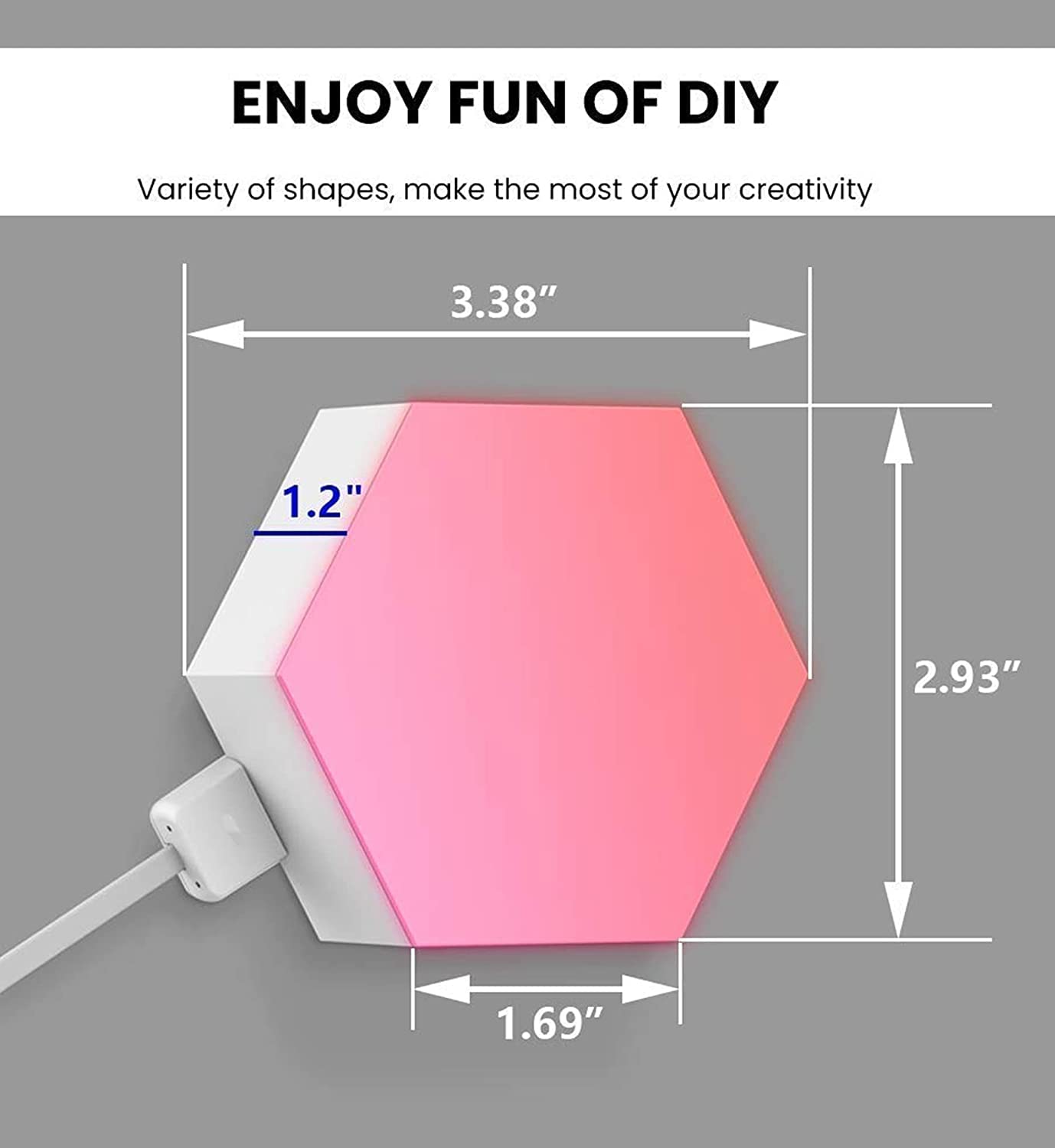 Cololight Hexagon Lights, Wall Light for Room Decor, Night Light, Music Sync LED Gaming Light, App Control Cool RGB Lights for Bedroom Decoration, Work with Alexa&Google 3Pcs PRO