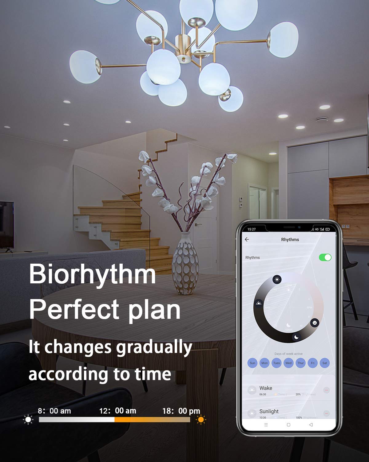 DOGAIN Smart Light Bulb E26 A15 RGB Color Changing Light Bulbs Compatible with Alexa Google Home 6W (40W Equivalent) Dimmable Multicolor WiFi LED Light Bulbs 500LM (Only 2.4GHz) 2 Pack