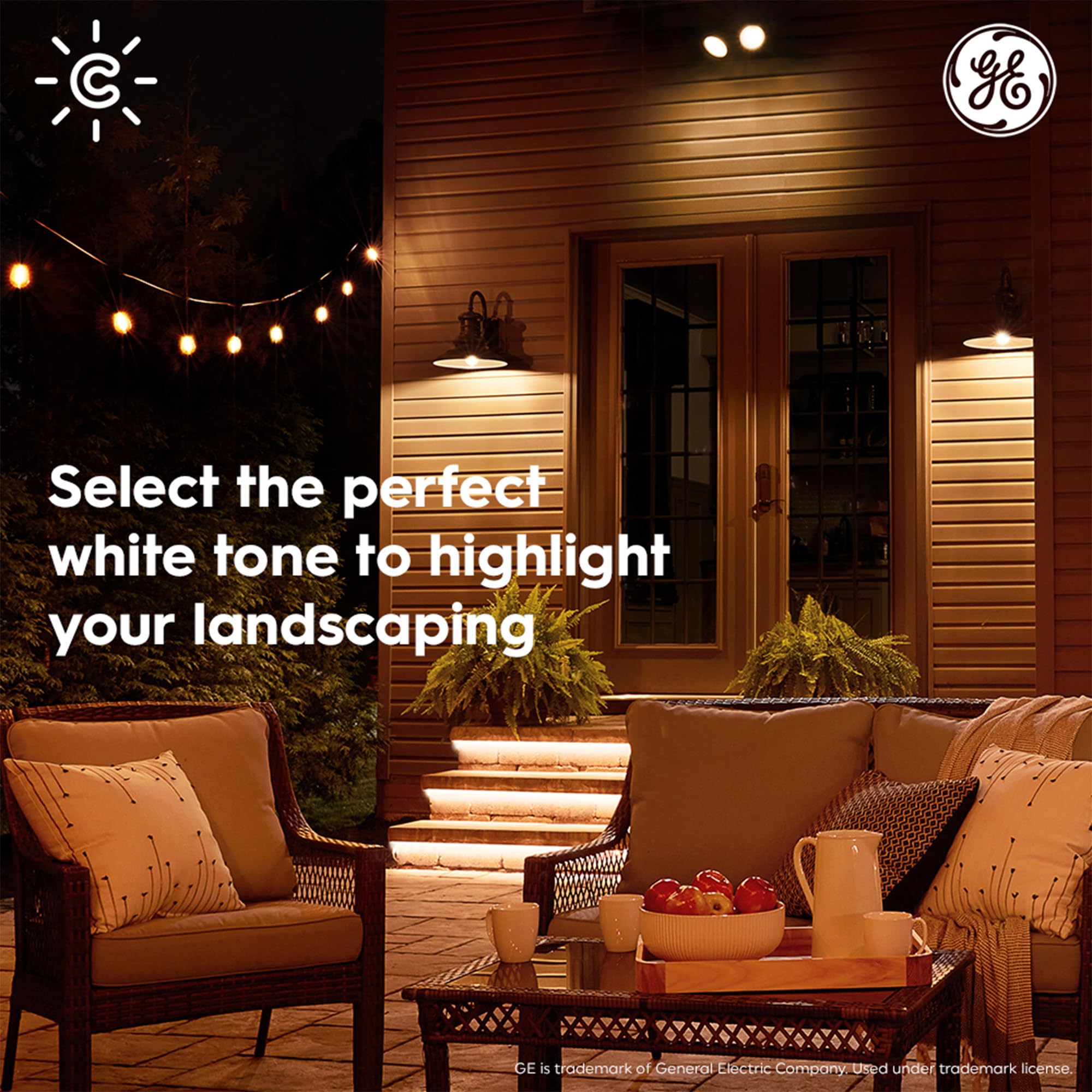 GE CYNC Smart LED Light Bulbs, Color Changing Lights, Bluetooth and Wi Fi Lights, Works with Alexa and Google Home, PAR38 Outdoor Floodlights (2 Pack)