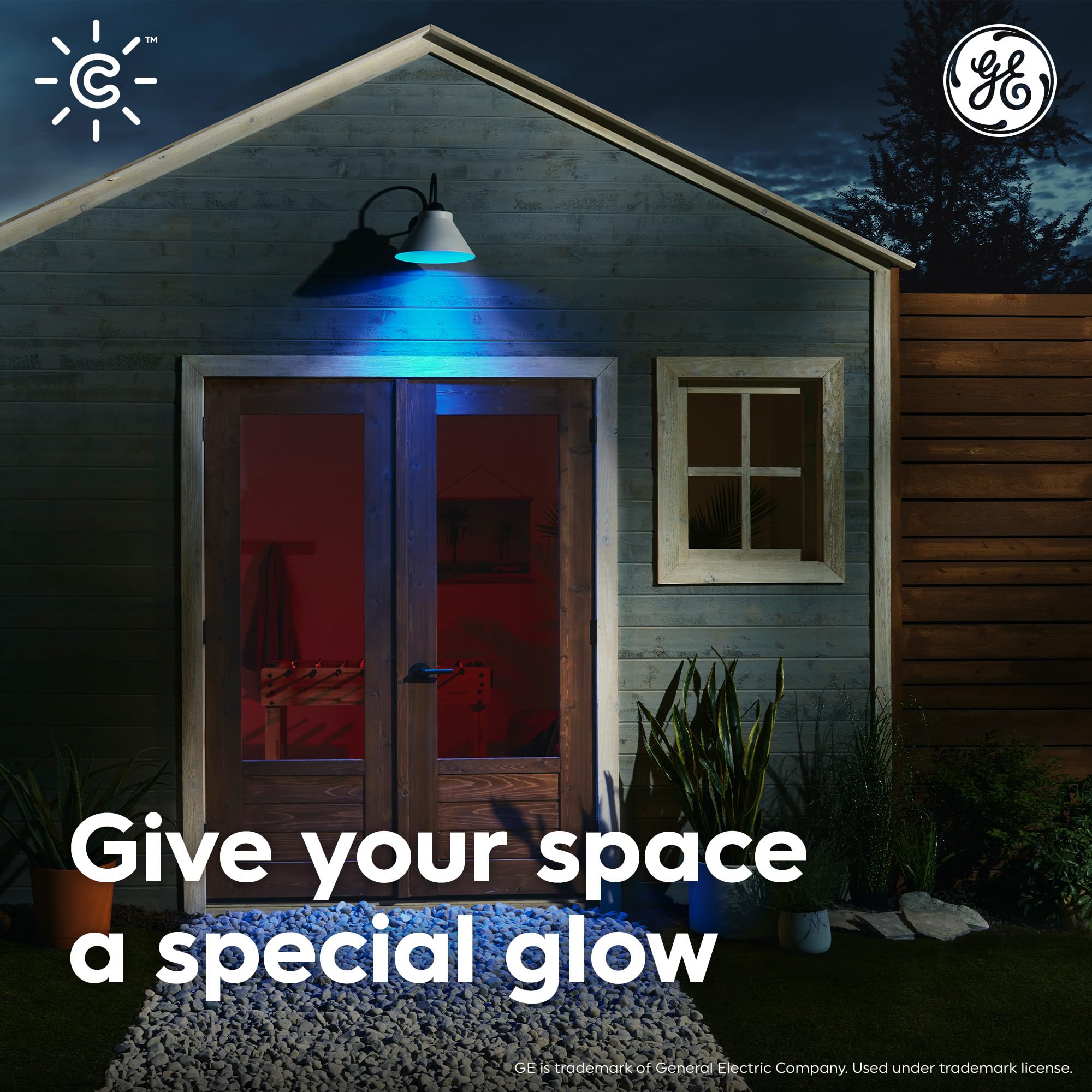 GE CYNC Smart LED Light Bulbs, Color Changing Lights, Bluetooth and Wi Fi Lights, Works with Alexa and Google Home, PAR38 Outdoor Floodlights (2 Pack)