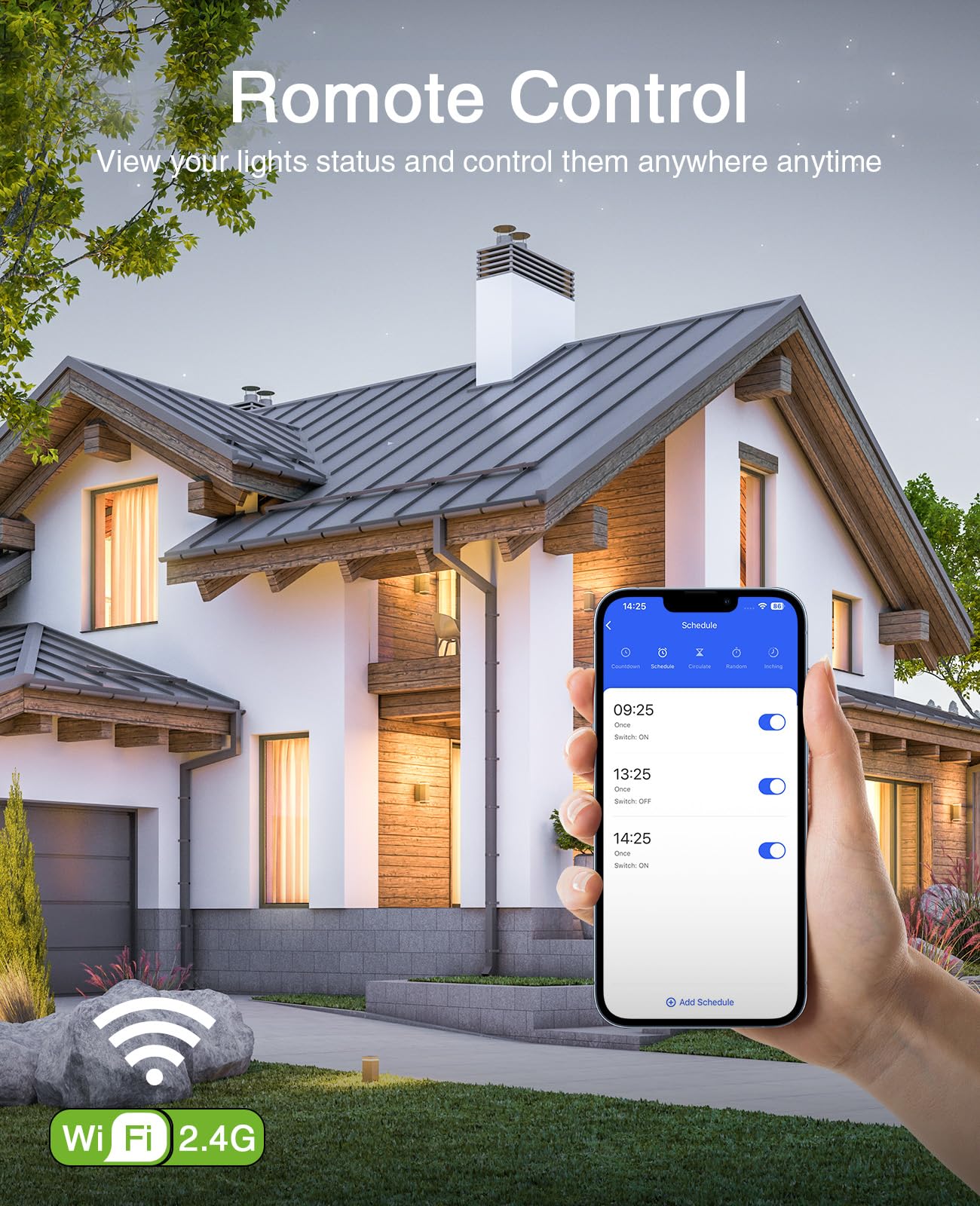 GHome Smart Switch, Smart Wi-Fi Light Switch Works with Alexa and Google Home 2.4Ghz, Single-Pole, Neutral Wire Required, UL Certified, Voice Control, No Hub Required (4 Pack)