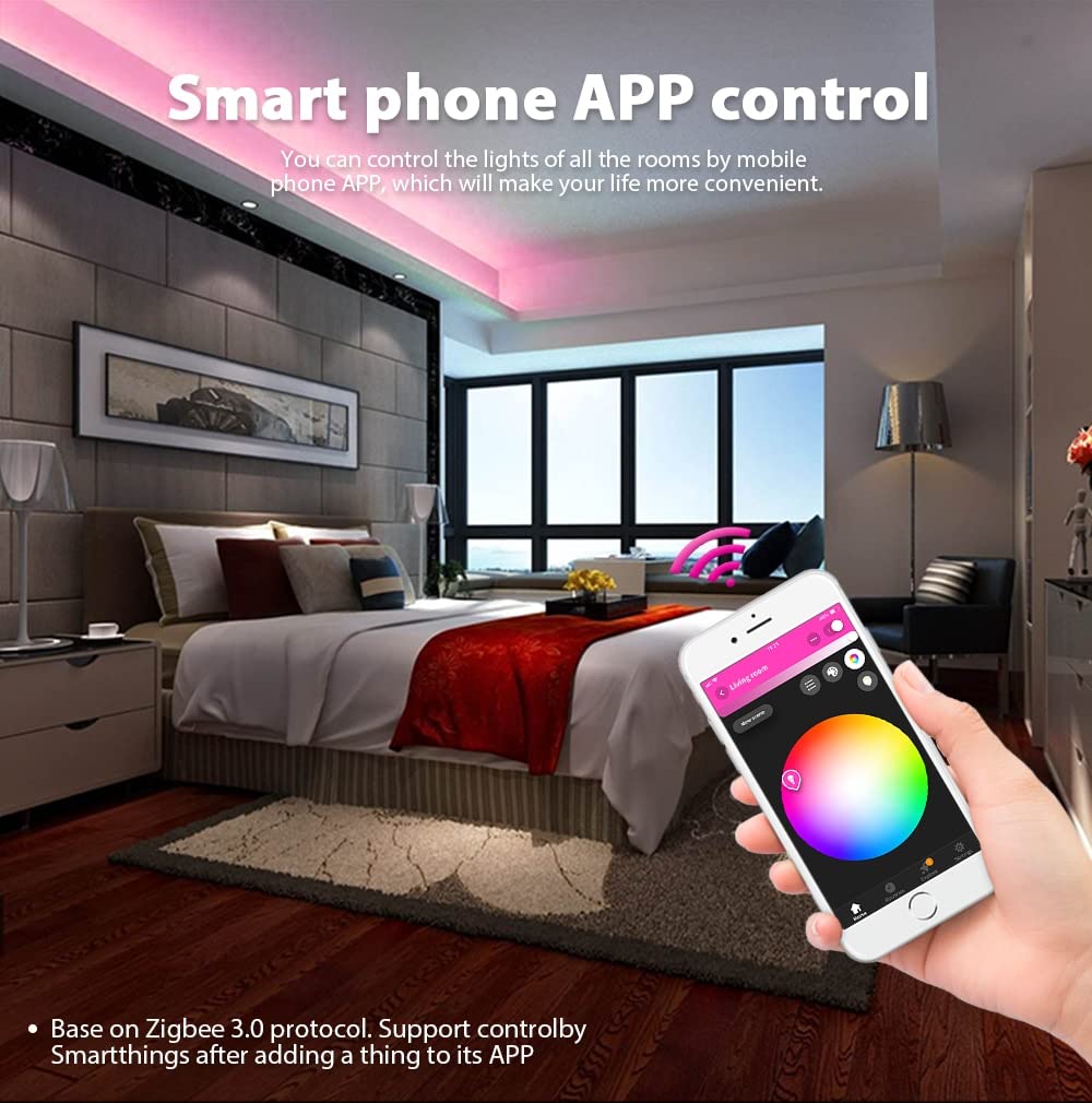 GLEDOPTO Zigbee3.0 RGBCCT LED Strip Controller Pro Alexa Voice/APP/Remote Control 16 Million Colors Changing Tape Light Controller Compatible with Amazon Echo Plus Tuya Smartthings